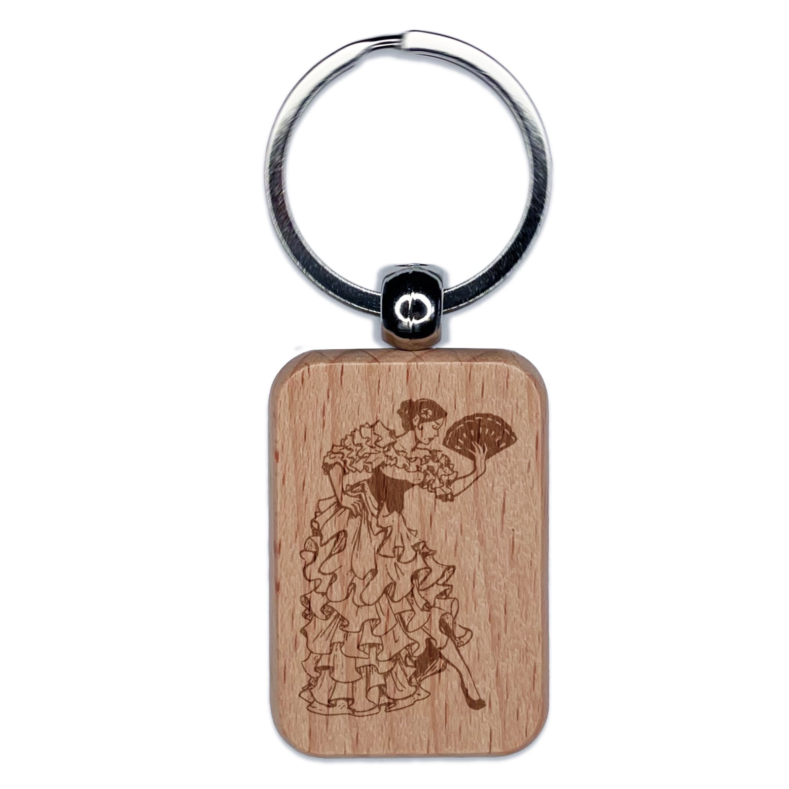 Beautiful Spanish Flamenco Dancer Woman in Dress Rectangle Keychain ...