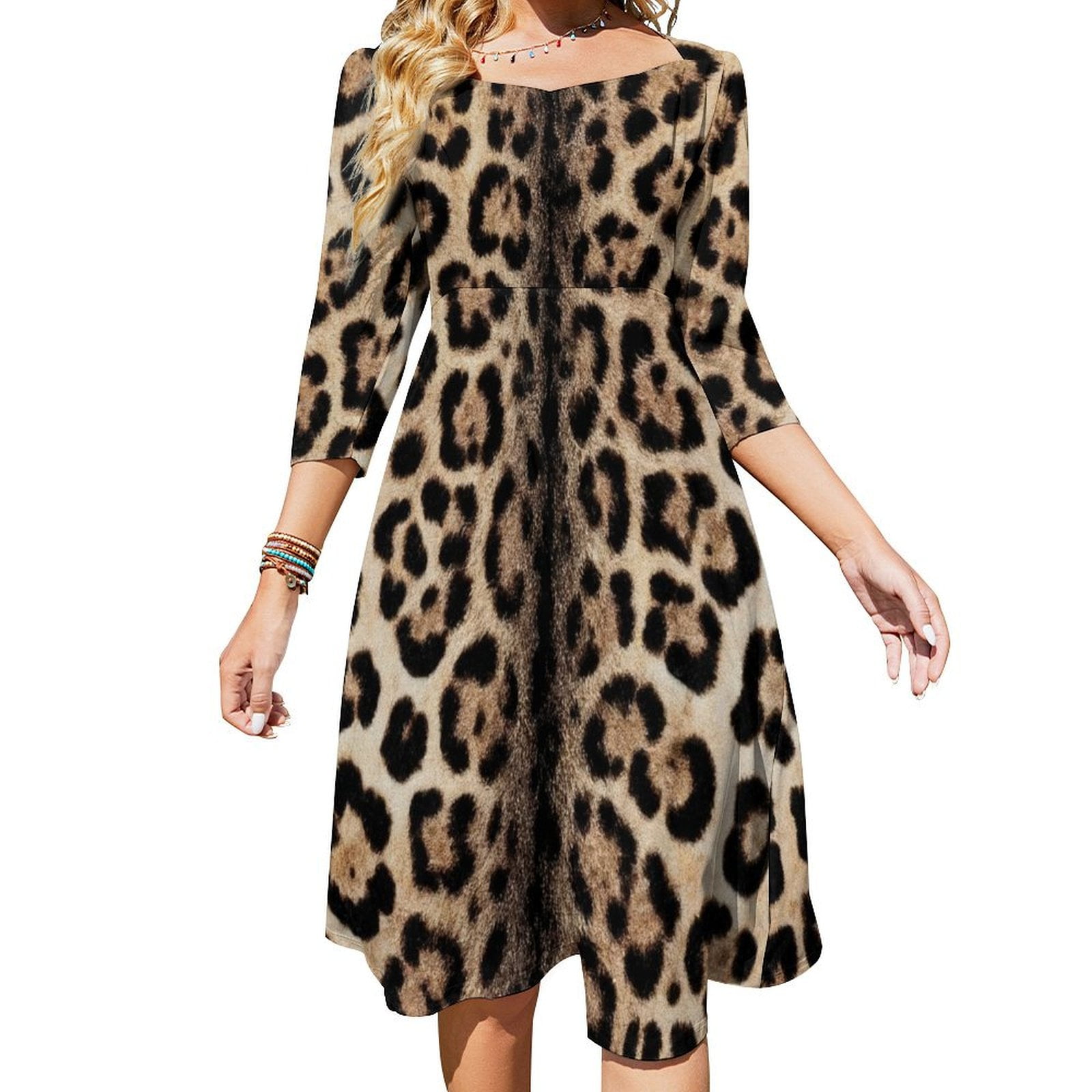 Beautiful Spotted Animal Pattern Dress Summer Dresses Woman Street ...