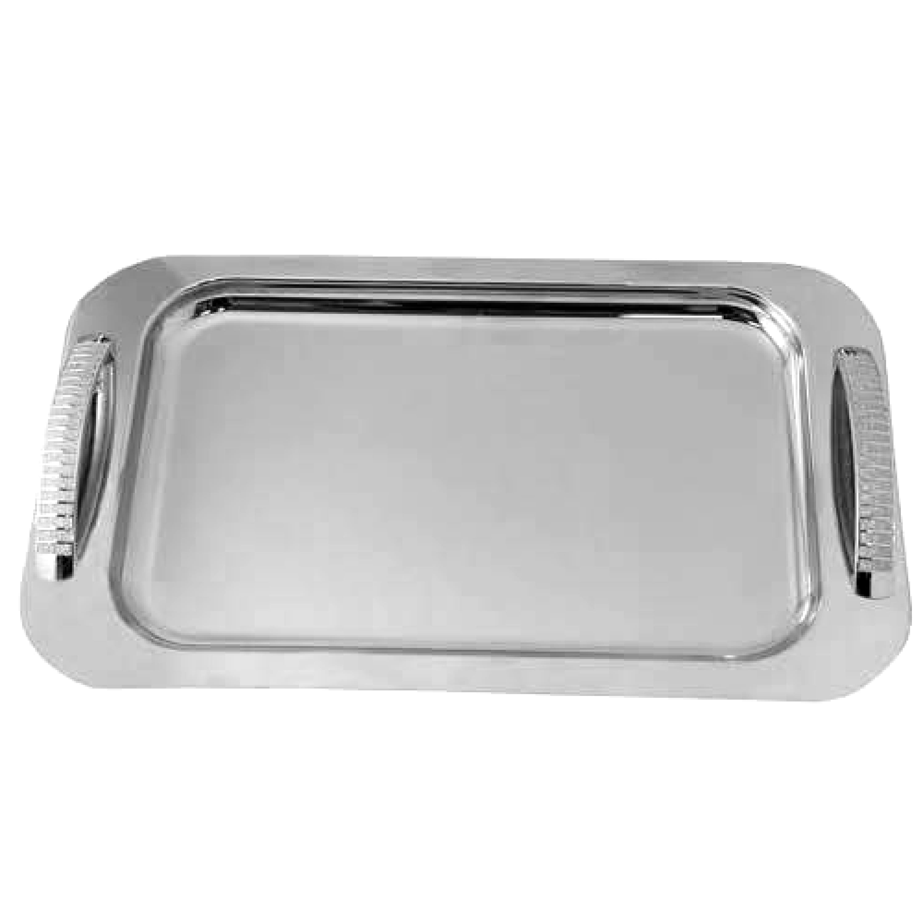 Beautiful Stainless Steel Rectangular Tray with Silver Gritter Design ...