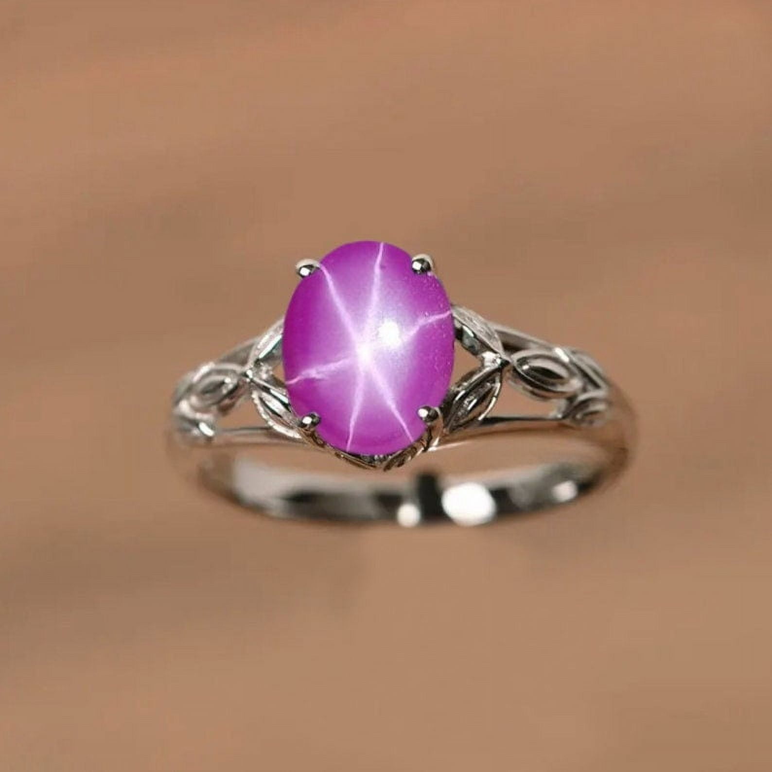 Beautiful Star Ruby Sterling Silver / Lindy Star Ruby Women Dainty Elegant Ring - Walmart.com