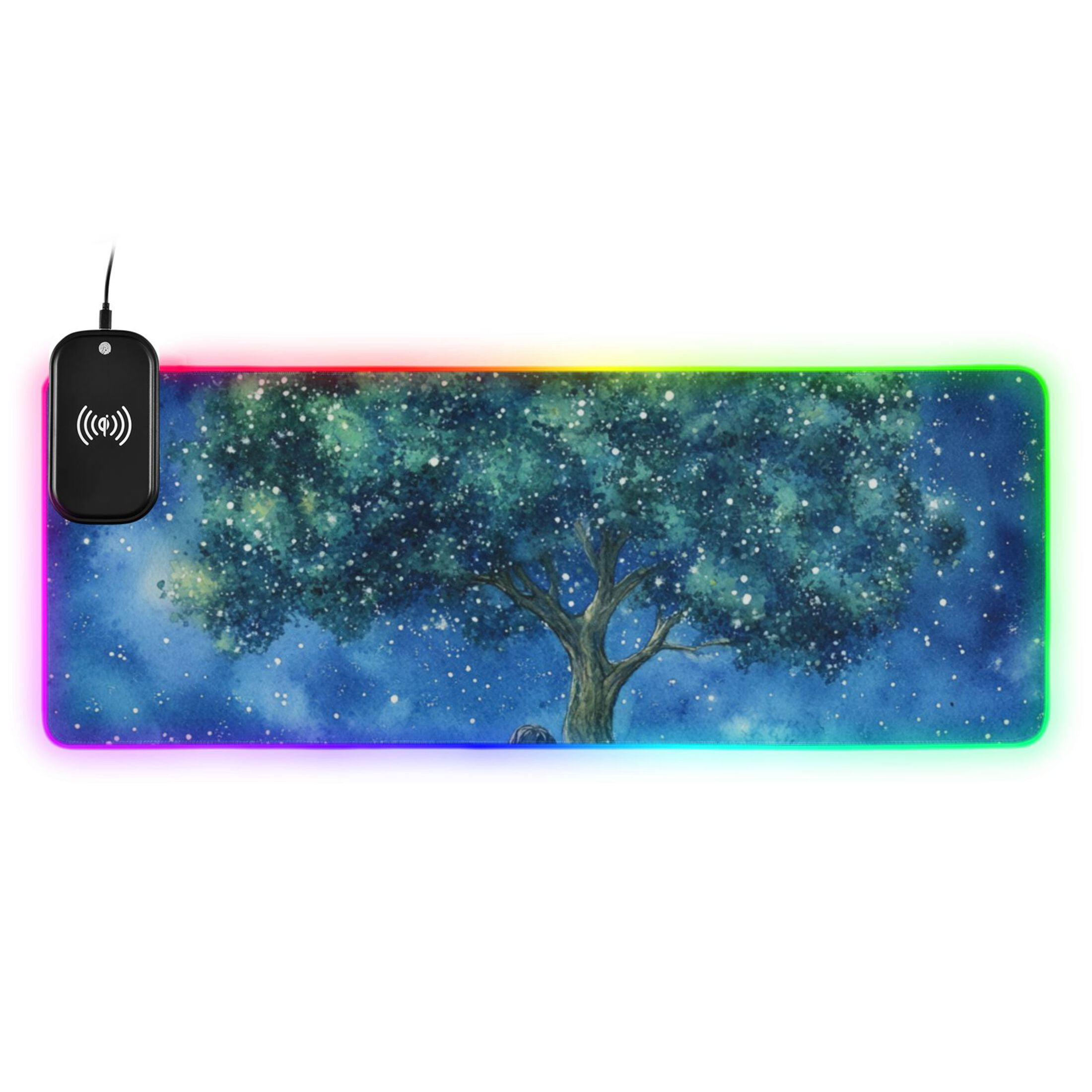 Beautiful Starry Background Wireless Charging RGB Gaming Mouse Pad ...