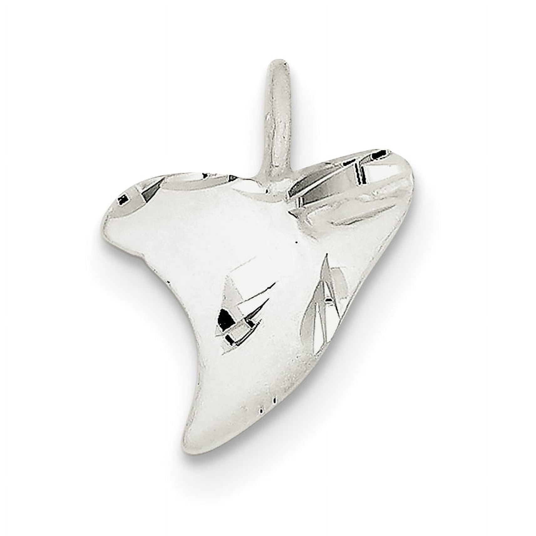 Beautiful Sterling Silver Diamond Cut Shark Tooth Pendant - Walmart.com