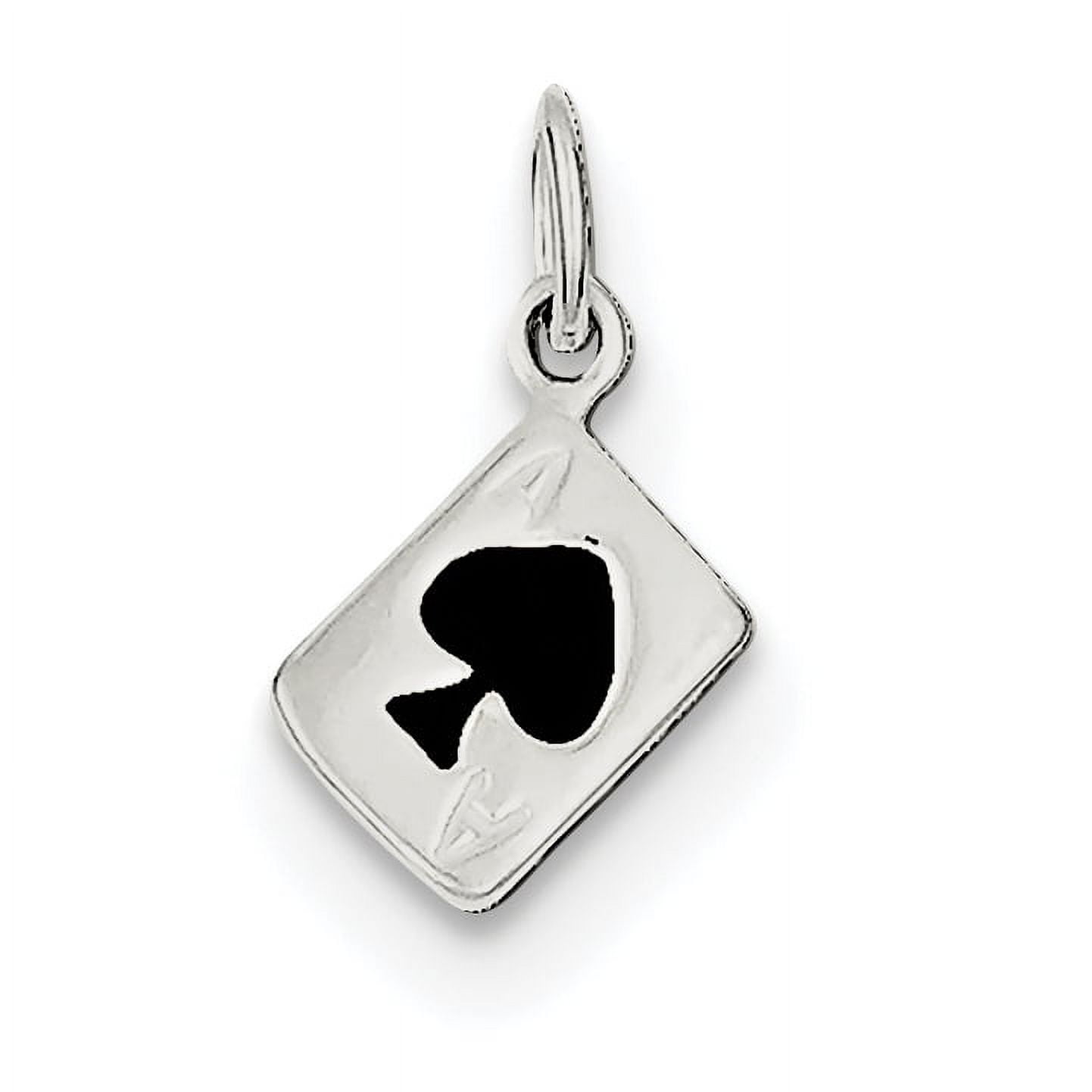 Beautiful Sterling Silver Enameled Ace Of Spades Card Charm - Walmart.com
