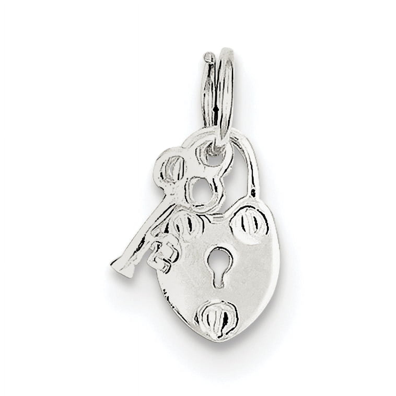 Beautiful Sterling Silver Lock & Key Charm - Walmart.com