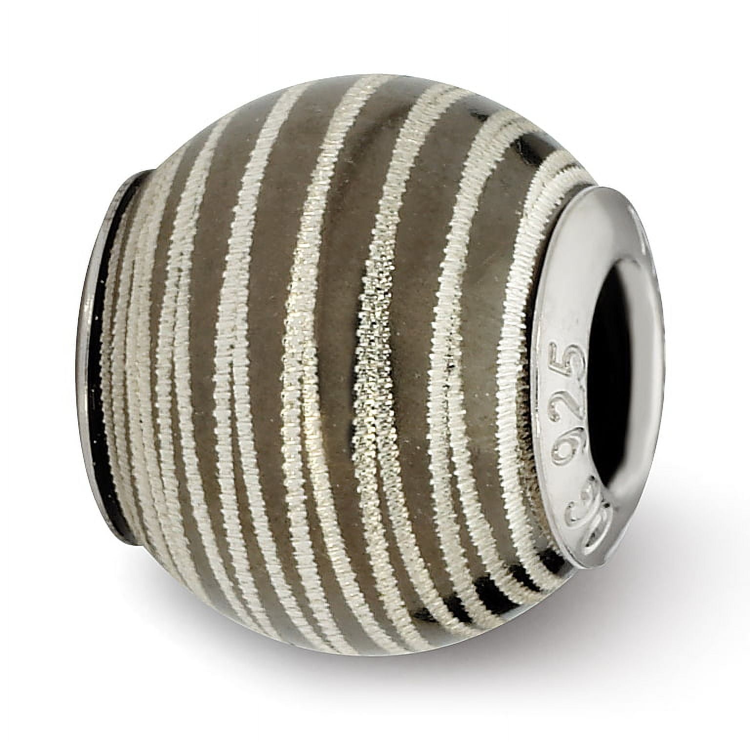 Beautiful Sterling Silver Reflections Grey Laser Cut Bead - Walmart.com