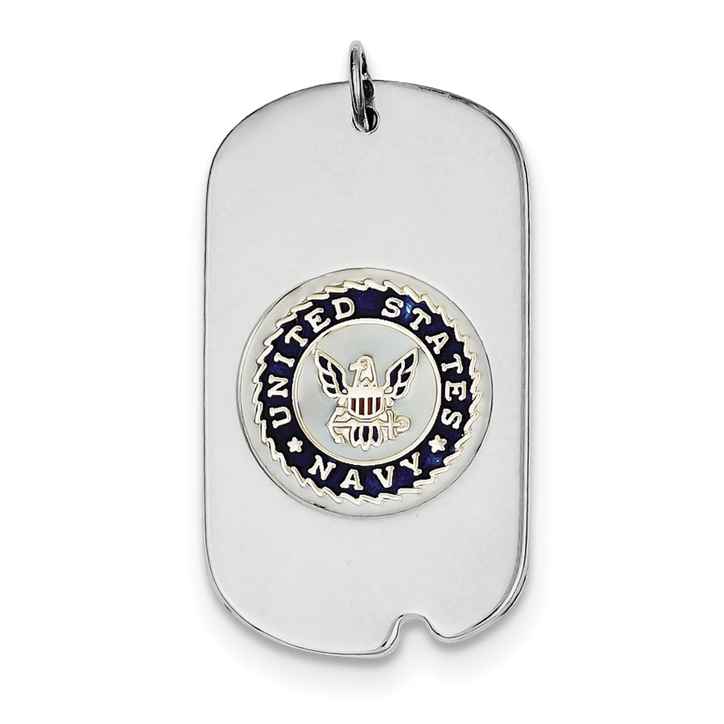 Beautiful Sterling Silver Rhodium-plated US Navy Dog Tag - Walmart.com