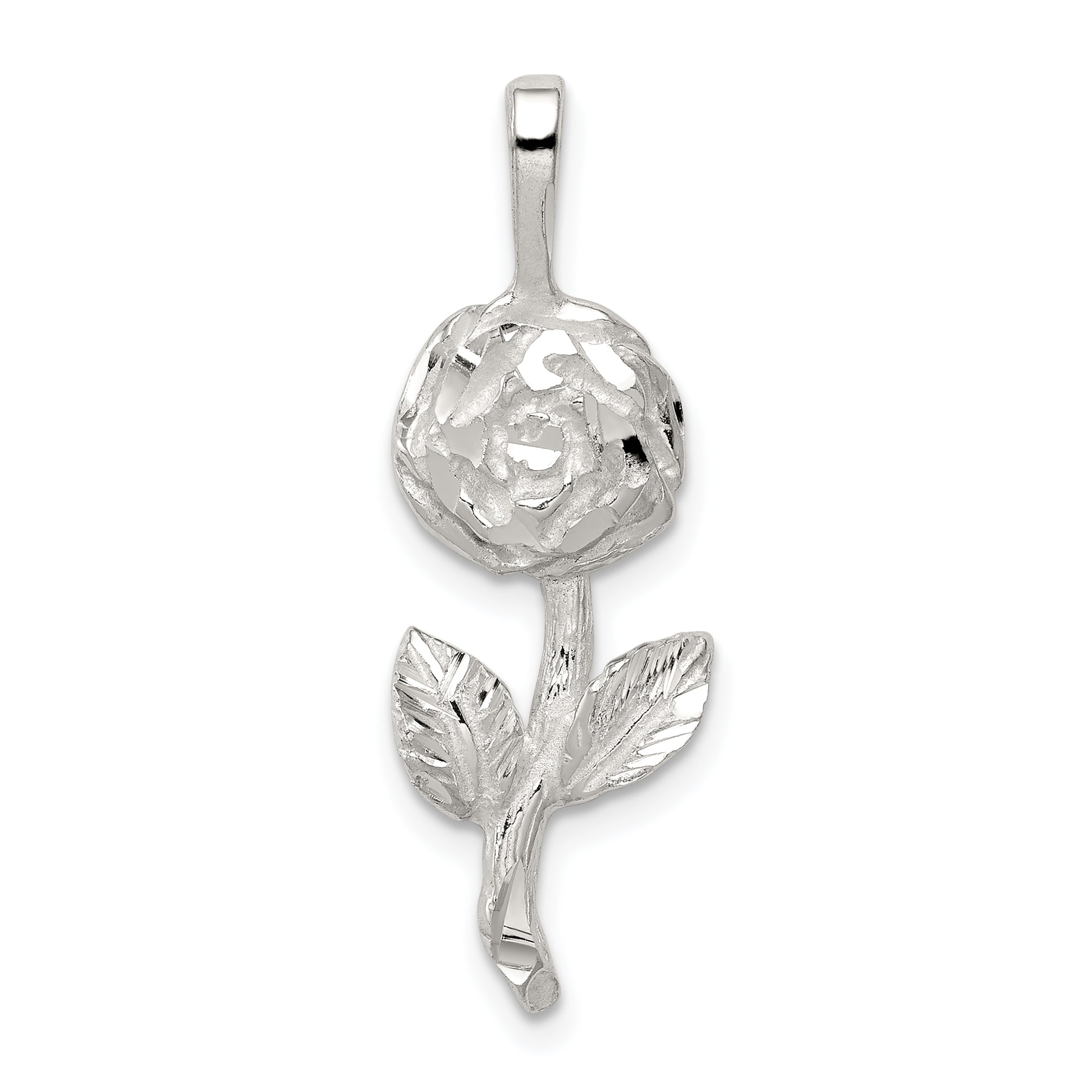 Beautiful Sterling Silver Rose Pendant - Walmart.com