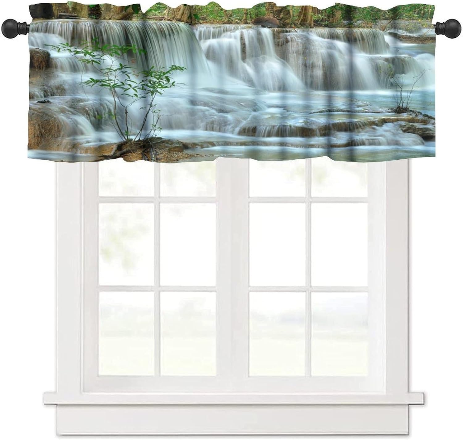 Beautiful Stream Tropical Forest Valance Curtain Beautiful Natural ...