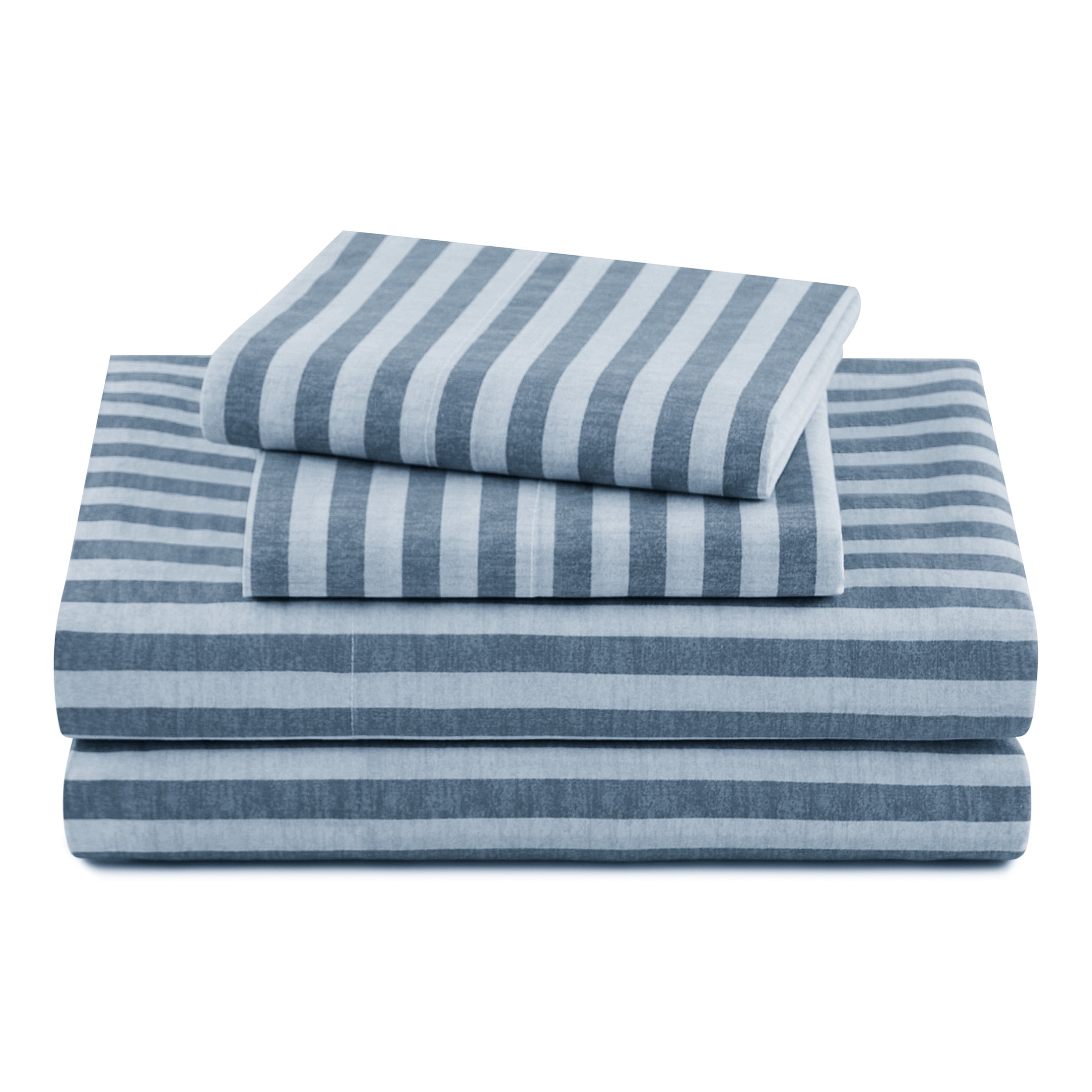 Free Shipping! Beautiful King Blue Stripe Sheet Set, 100% Cotton ...