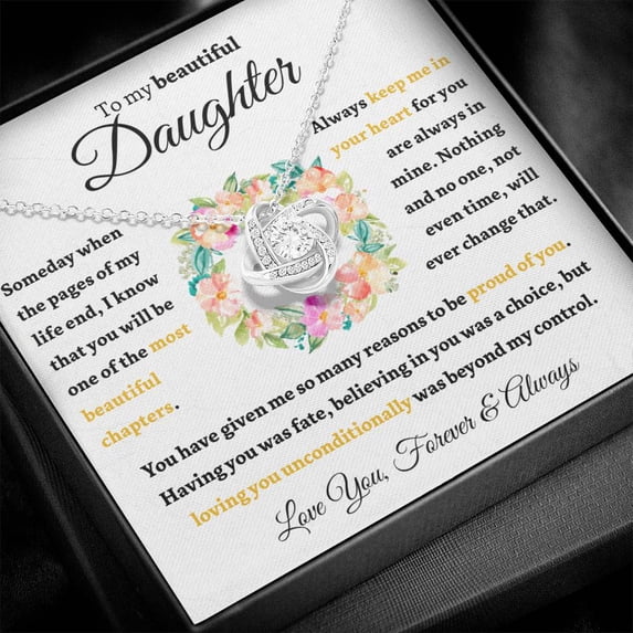 To My Beautiful Stunning Daughter Always Keep Me In Your Heart Necklace ...