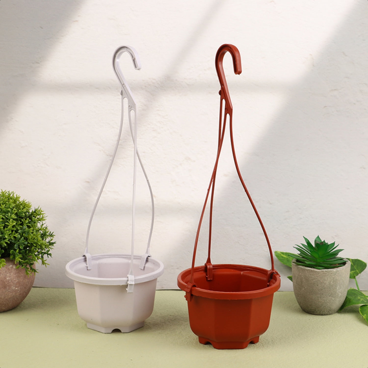 Beautiful Succulent Mini Octagonal Hanging Flowerpot - Plastic Pot for ...