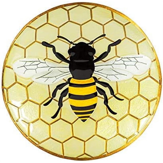 Beautiful Summer Bumble Bee Outdoor 18 inch Glass Bird Bath - Walmart.com