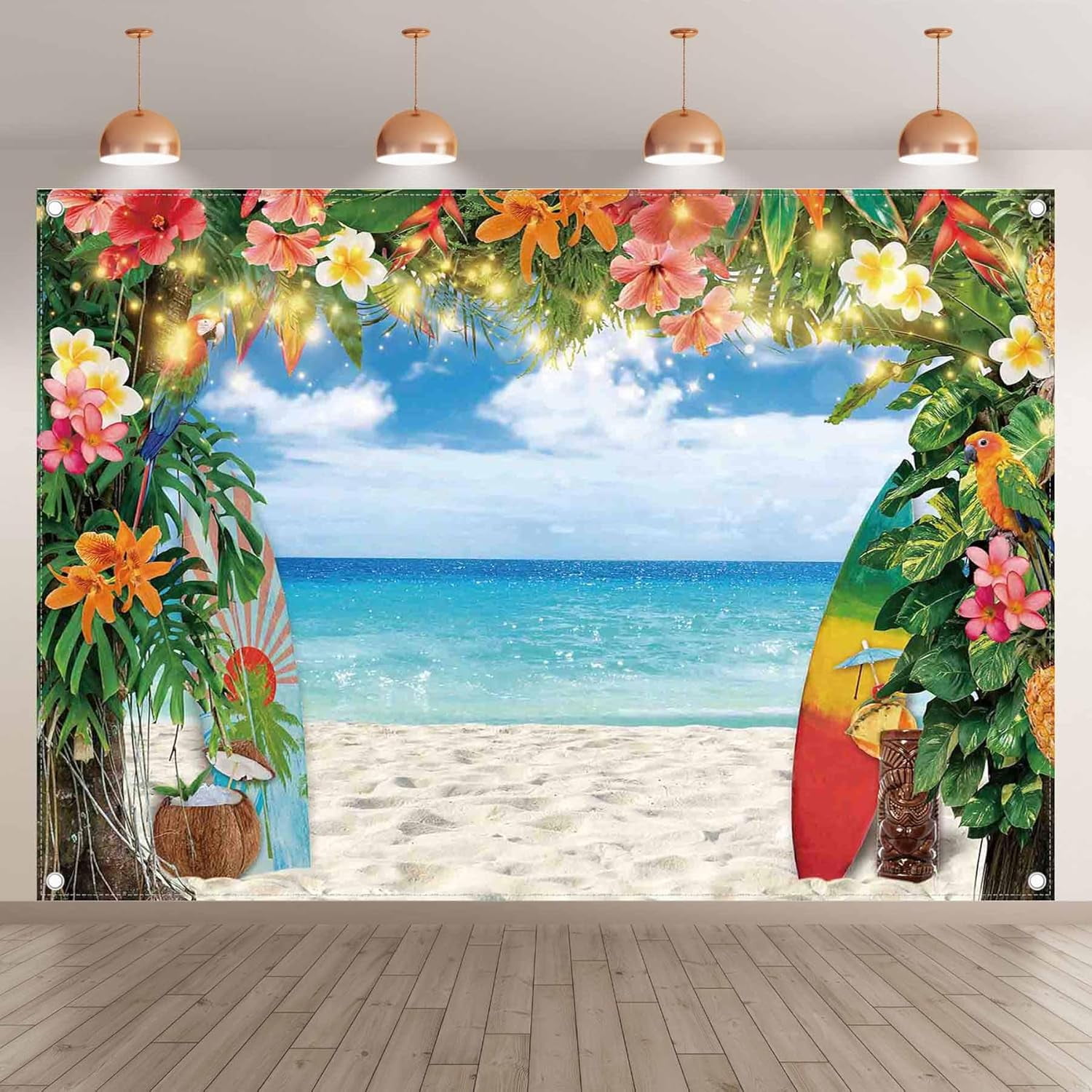 Beautiful Summer Hawaiian Beach Photography Backdrop Tropical Flower ...