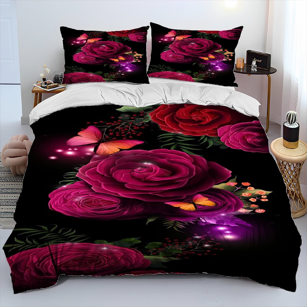 Beautiful Sun Flower Rose Comforter Bedding Set Duvet Cover Bed Set ...