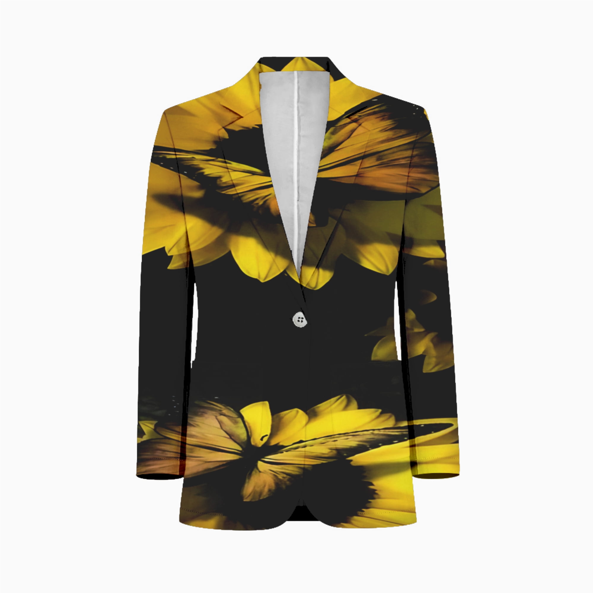 Beautiful Sunflower Butterfly Customized Men's Suits full man Shawl ...