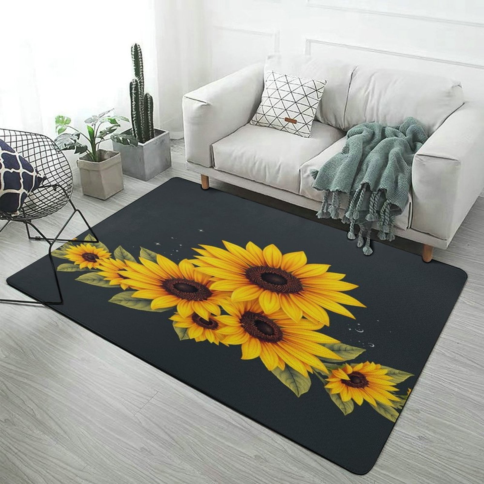 Beautiful Sunflowers Blooming Carpets for Living Room Luxury Rations ...