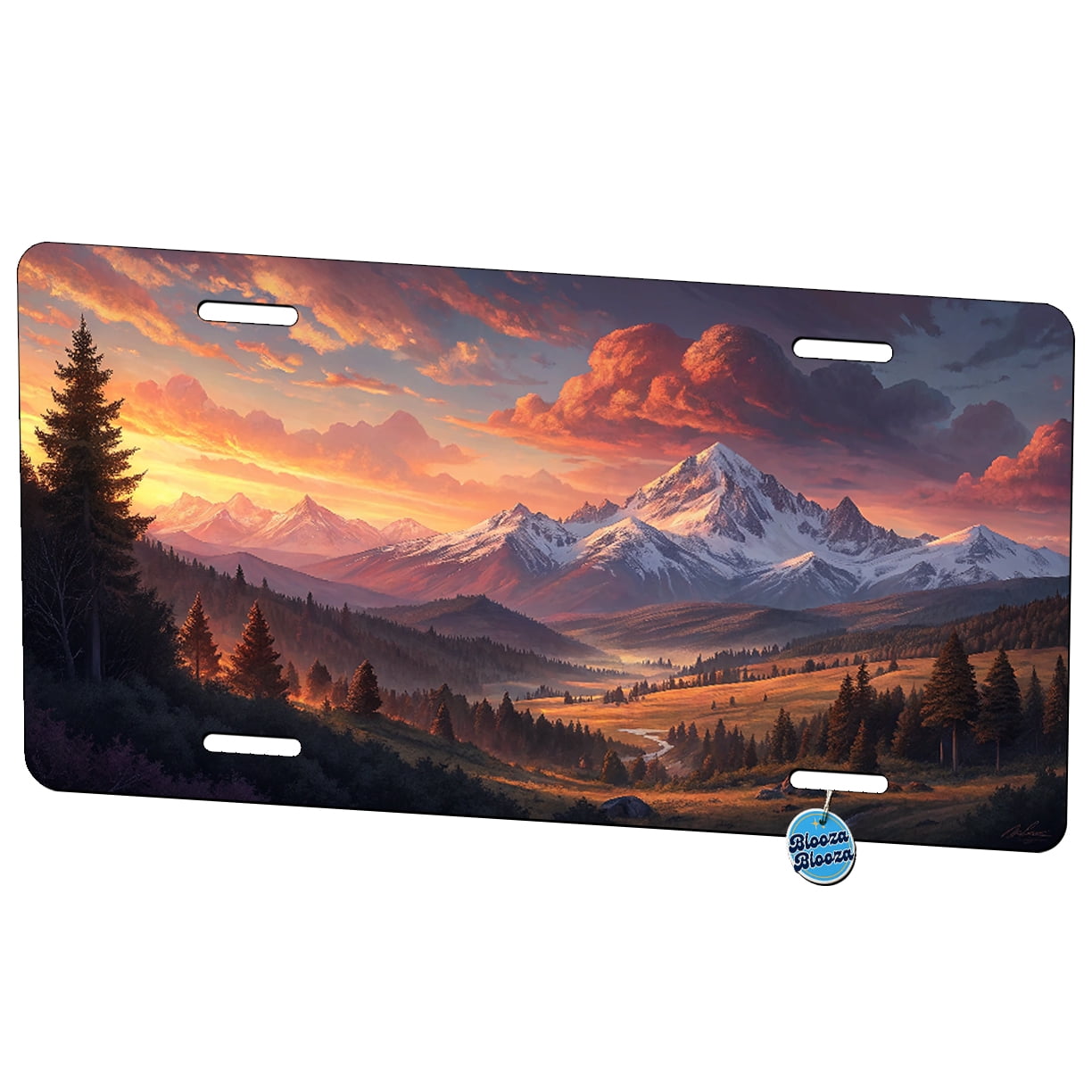 Beautiful Sunset In Mountains Metal Novelty License Plate - Walmart.com