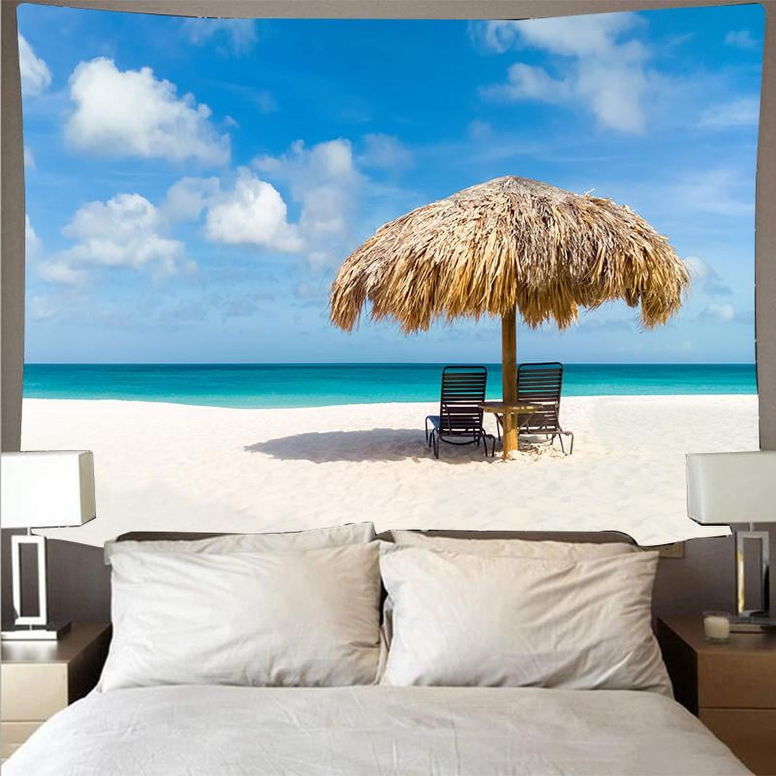 Beautiful Sunset Tapestry The Great Wave Beach Blue Sea Wall Hanging ...