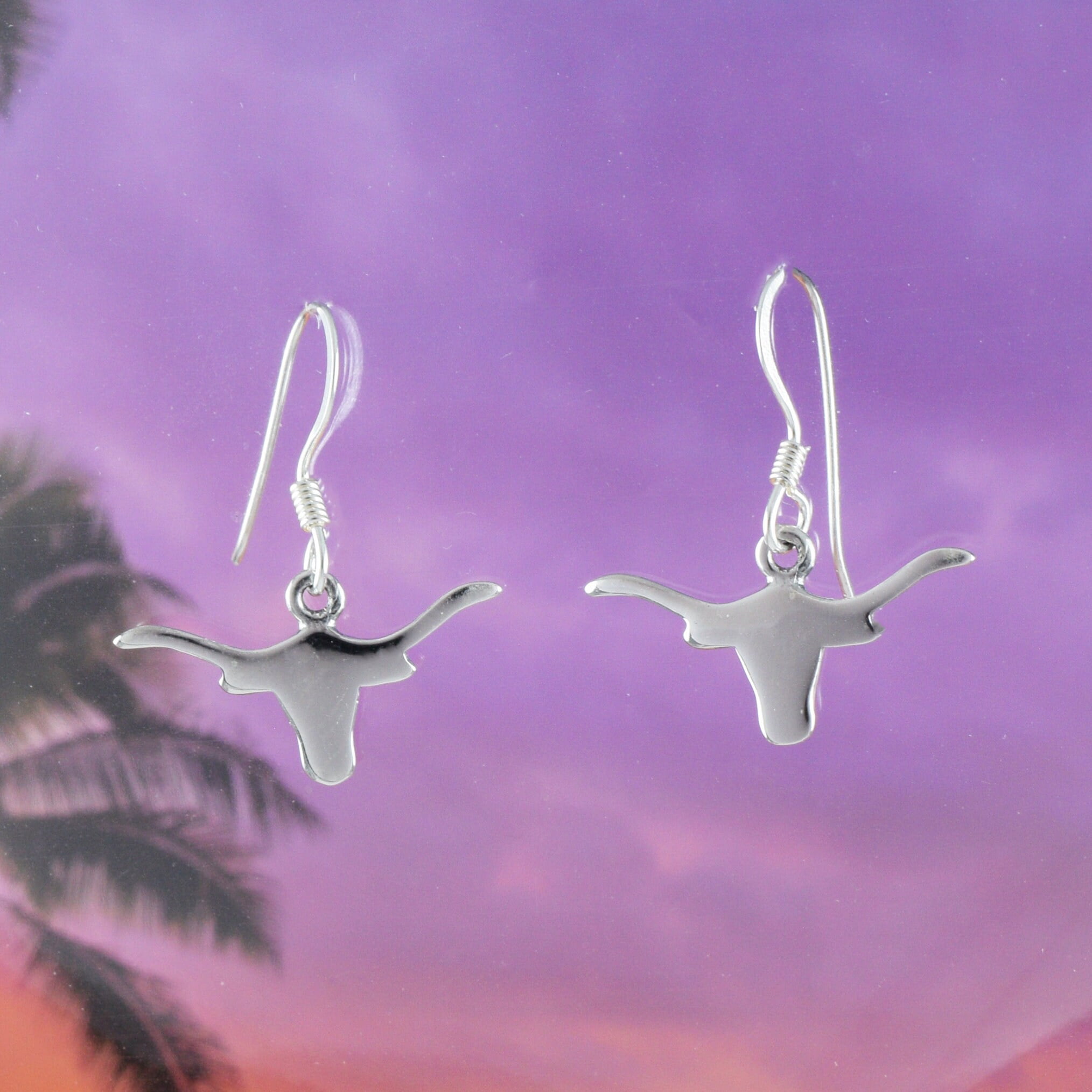 Beautiful Texan Longhorn Earring, Sterling Silver Longhorn Dangle ...
