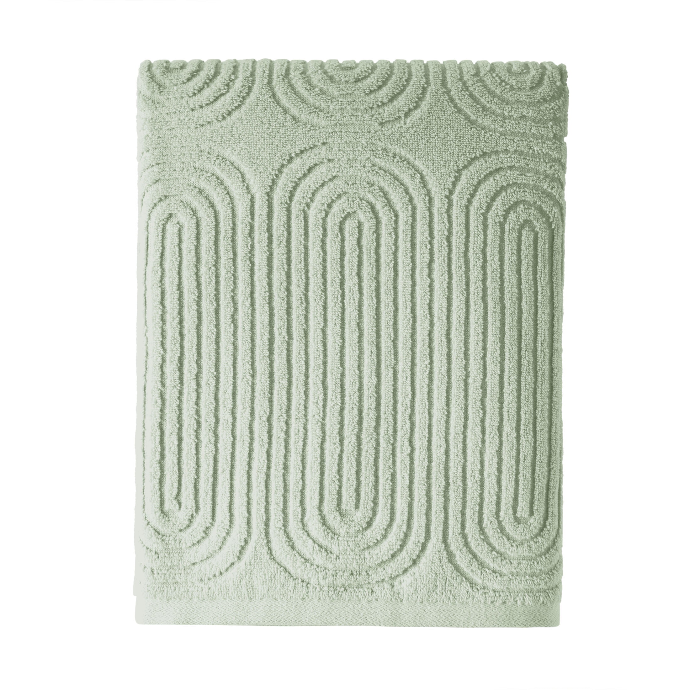 Beautiful by Drew Barrymore Textured Bath Towel, Soft 100% Cotton, Sage ...