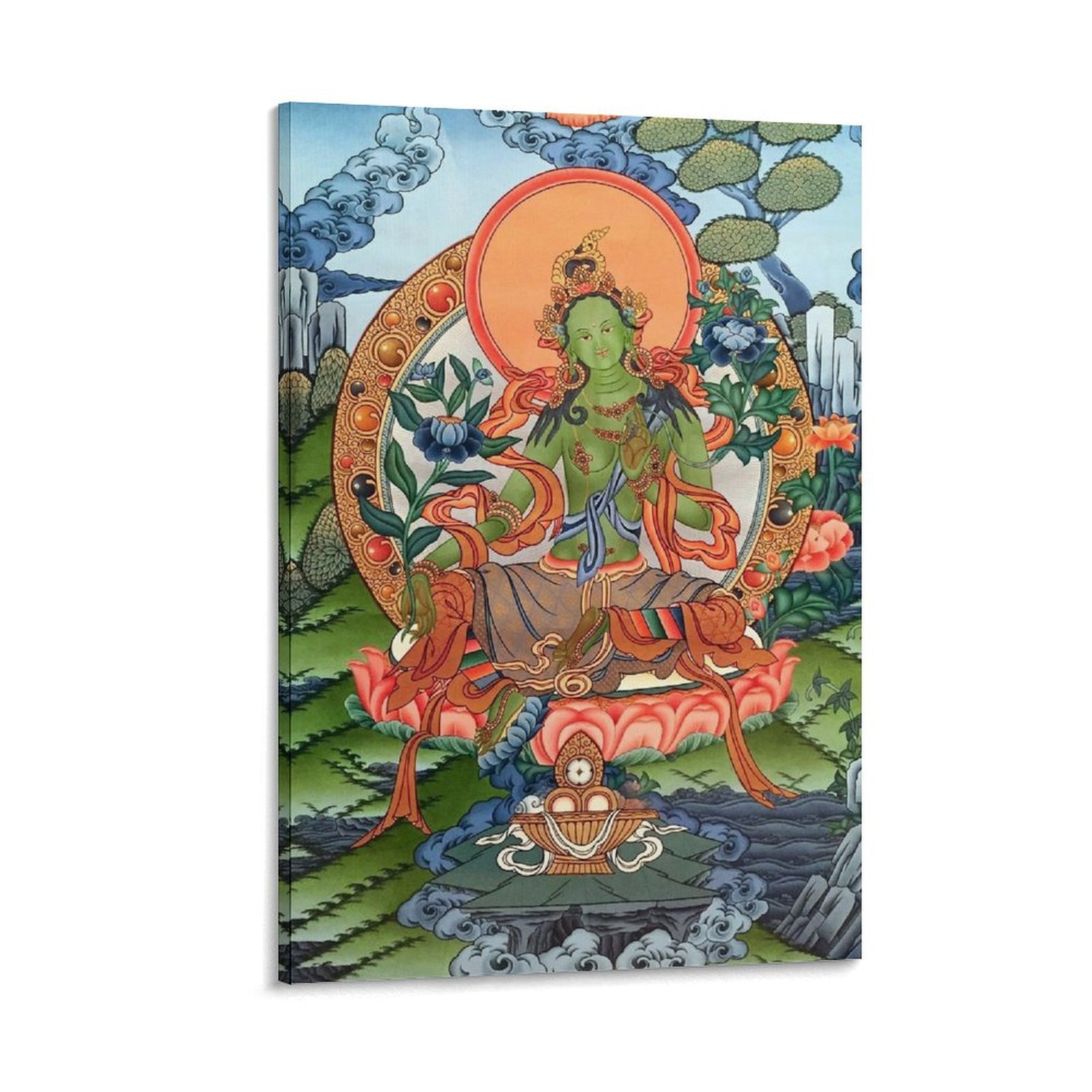 Beautiful Thangka of Green Tara-the Mother of All Buddhas Print Photo ...