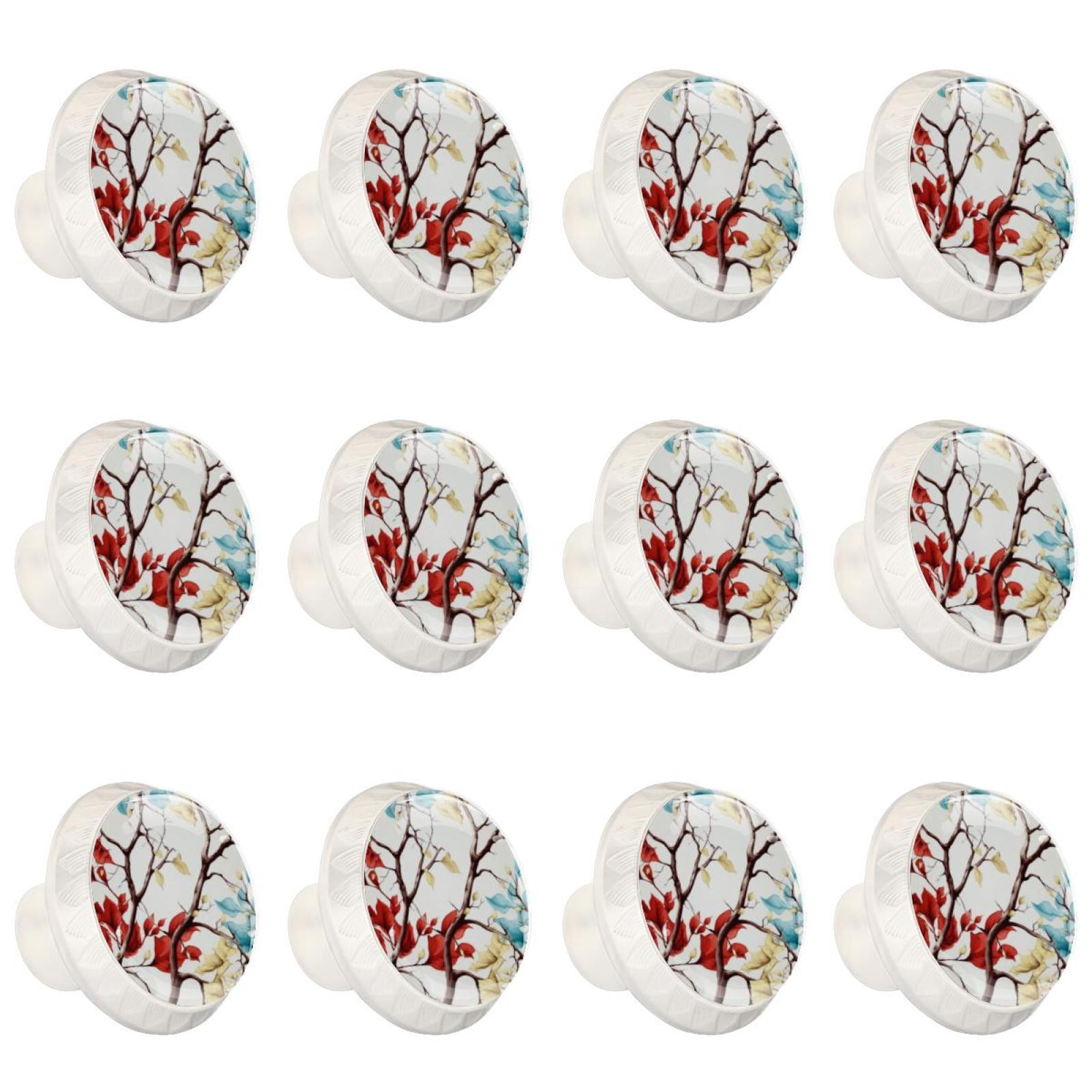 Beautiful Tree 12 Pcs White Round Drawer Pulls with Screws,ABS and ...