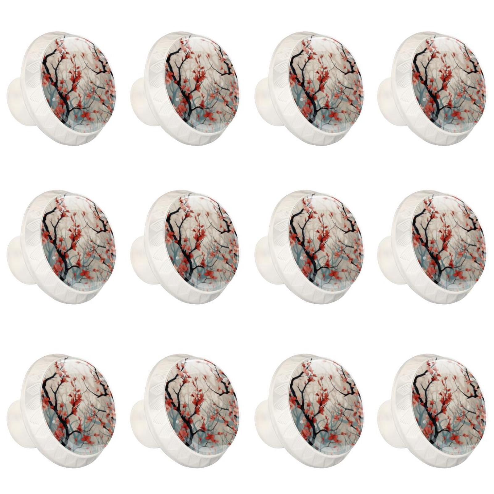 Beautiful Tree 12 Pcs White Round Drawer Pulls with Screws,ABS and ...