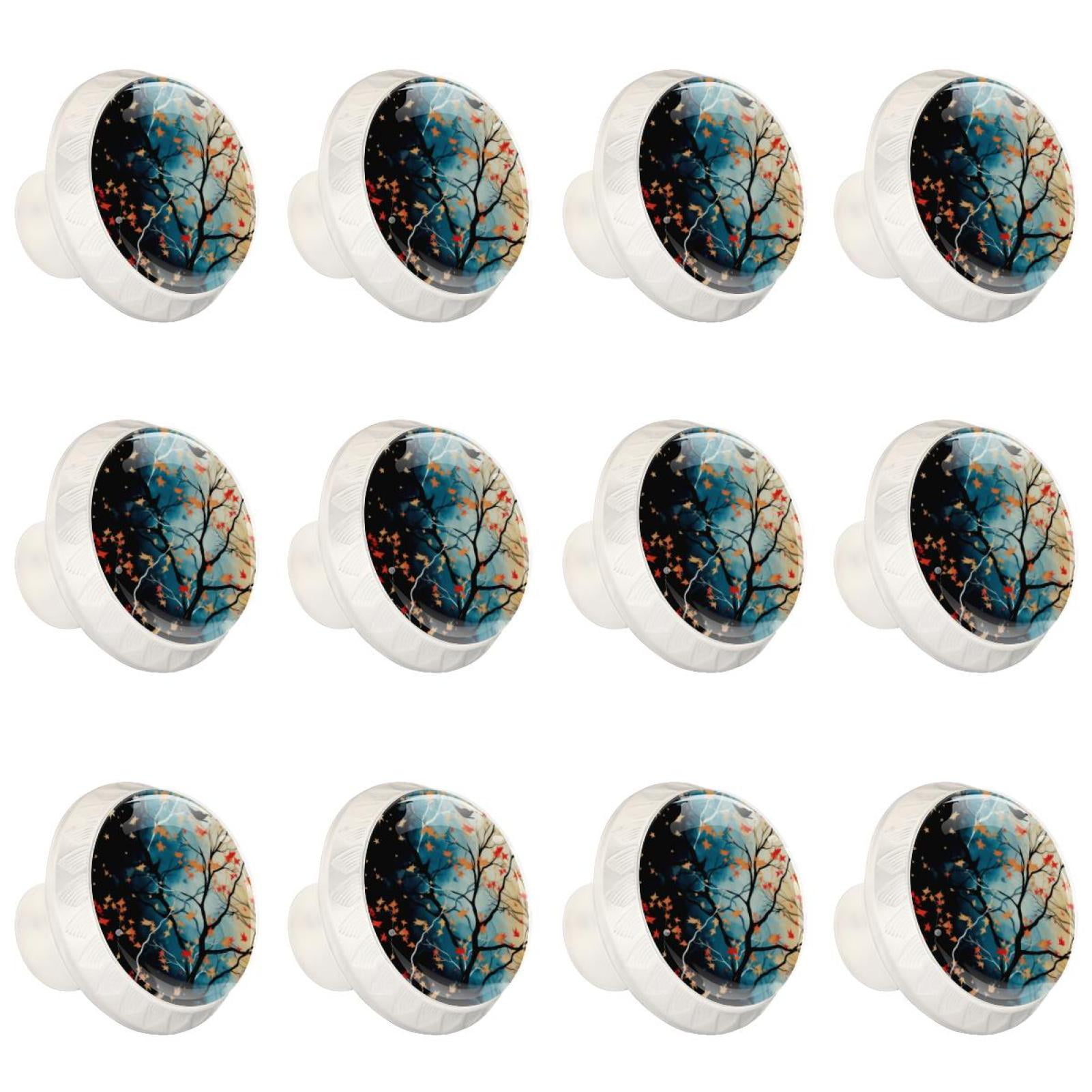 Beautiful Tree 12 Pcs White Round Drawer Pulls with Screws,ABS and ...