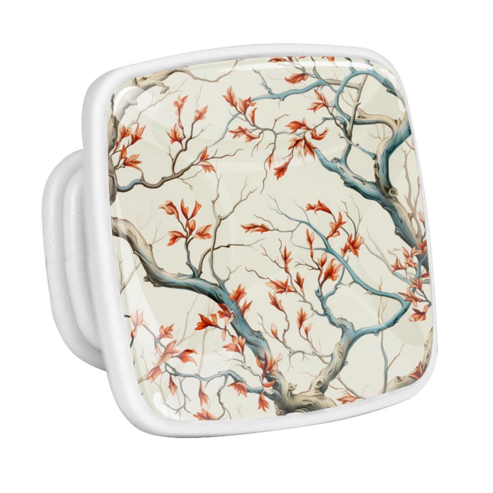 Beautiful Tree Fluorescent Drawer Pulls with Screws Square 4-Pack Glow ...