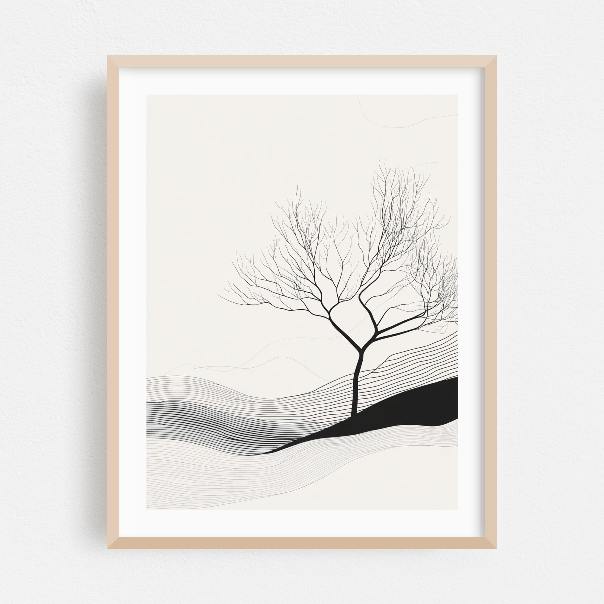 Beautiful Tree Line Art - Line Drawing Line Art Minimalist Abstract ...