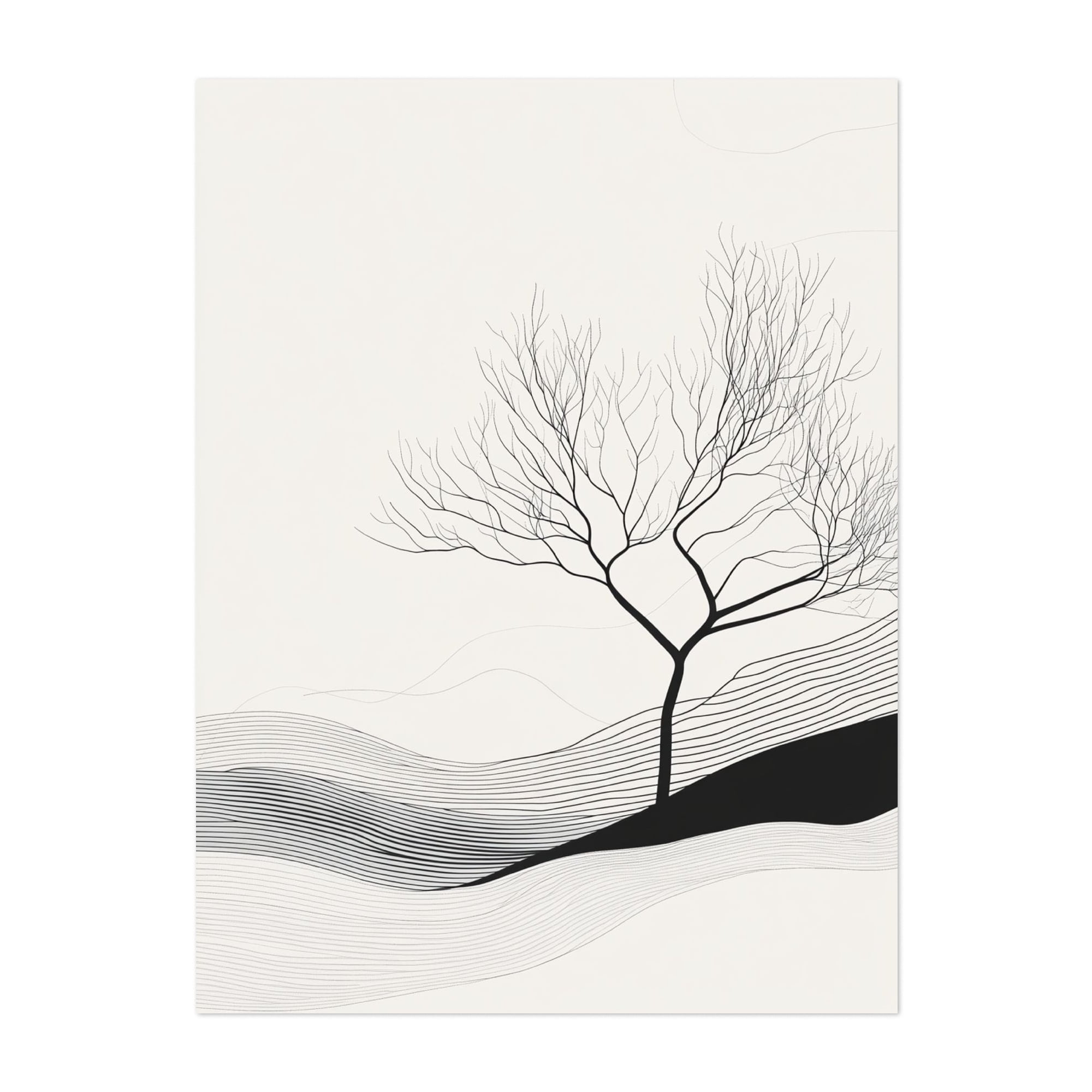 Beautiful Tree Line Art - Line Drawing Unframed Wall Art Print 8 x 10 ...