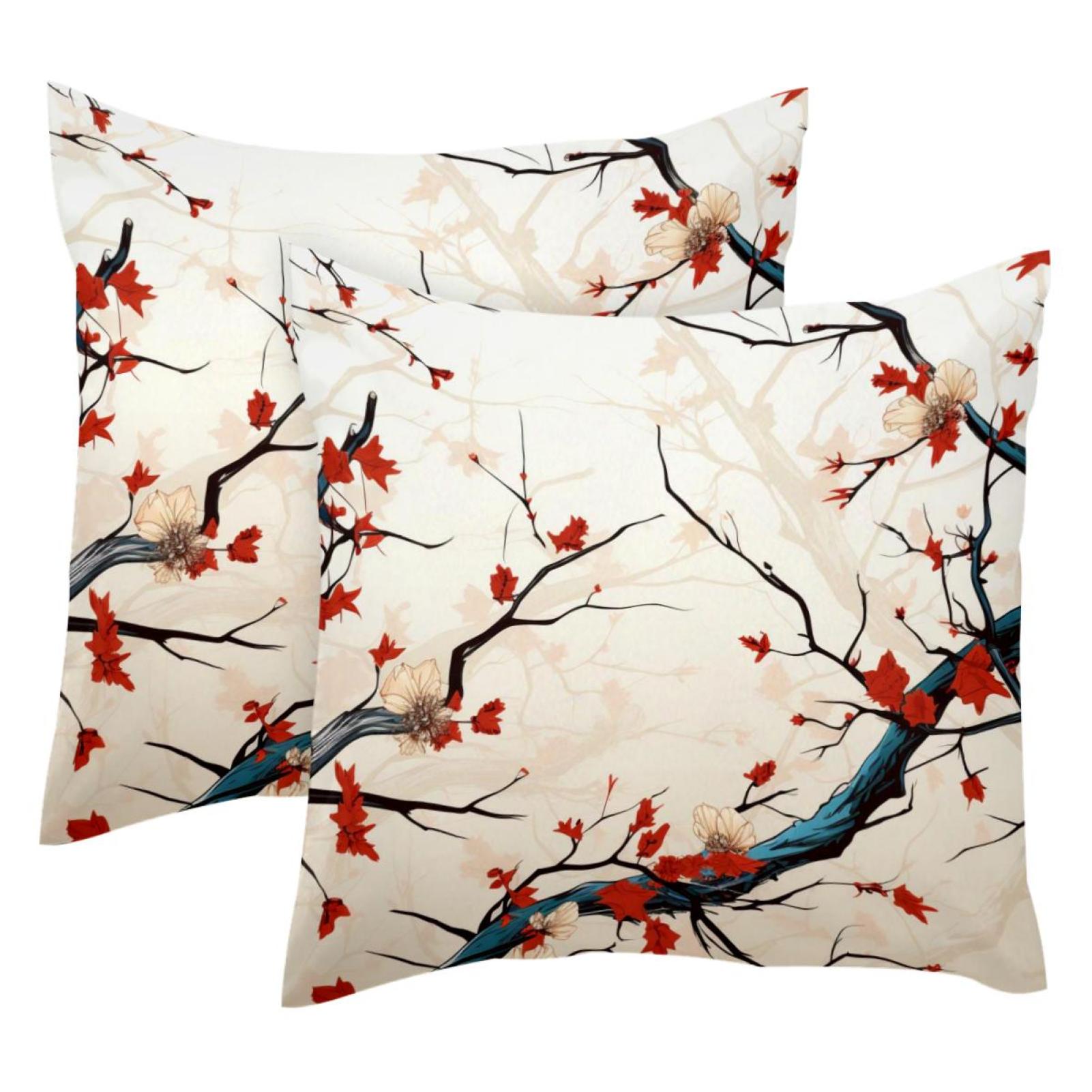 Beautiful Tree Pattern 2PCS Printed Square Cushion 16x16 Inch Pillow ...