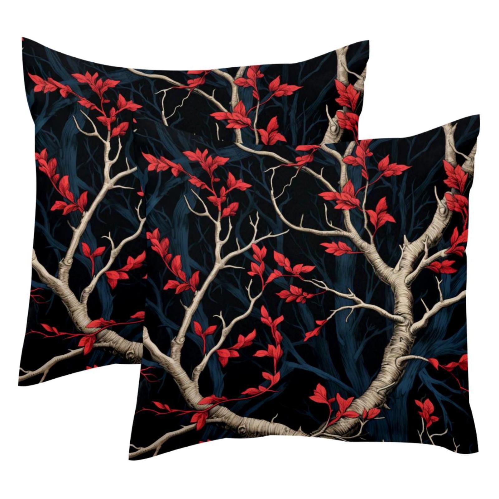 Beautiful Tree Pattern 2PCS Printed Square Cushion 20x20 Inch Pillow ...