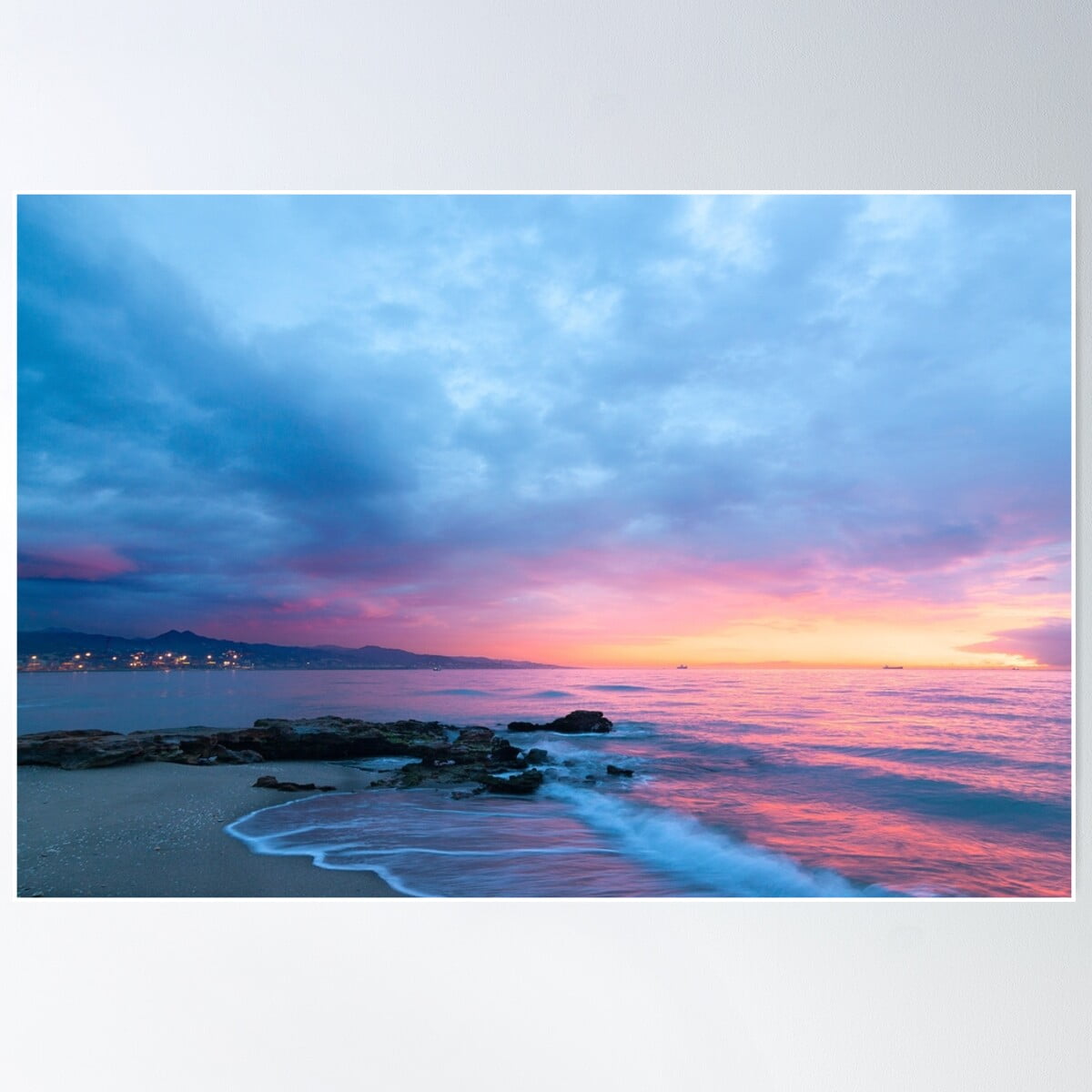 Beautiful Tropical Ocean Sunset Poster Wall Art, Modern Wall Decor For ...
