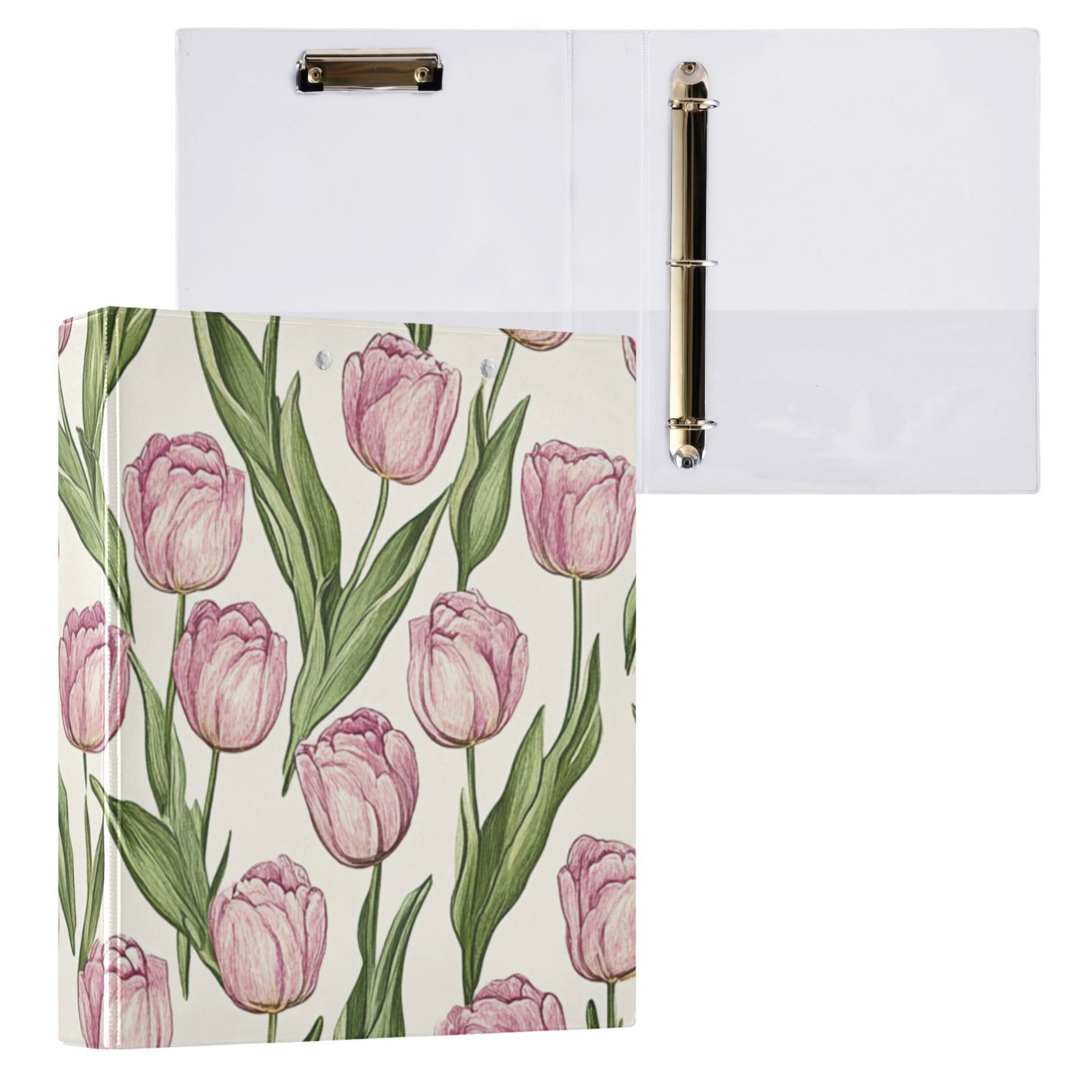 Beautiful Tulip Flowers 3 Ring Binders 1.5 inch Hardcover File Folders ...