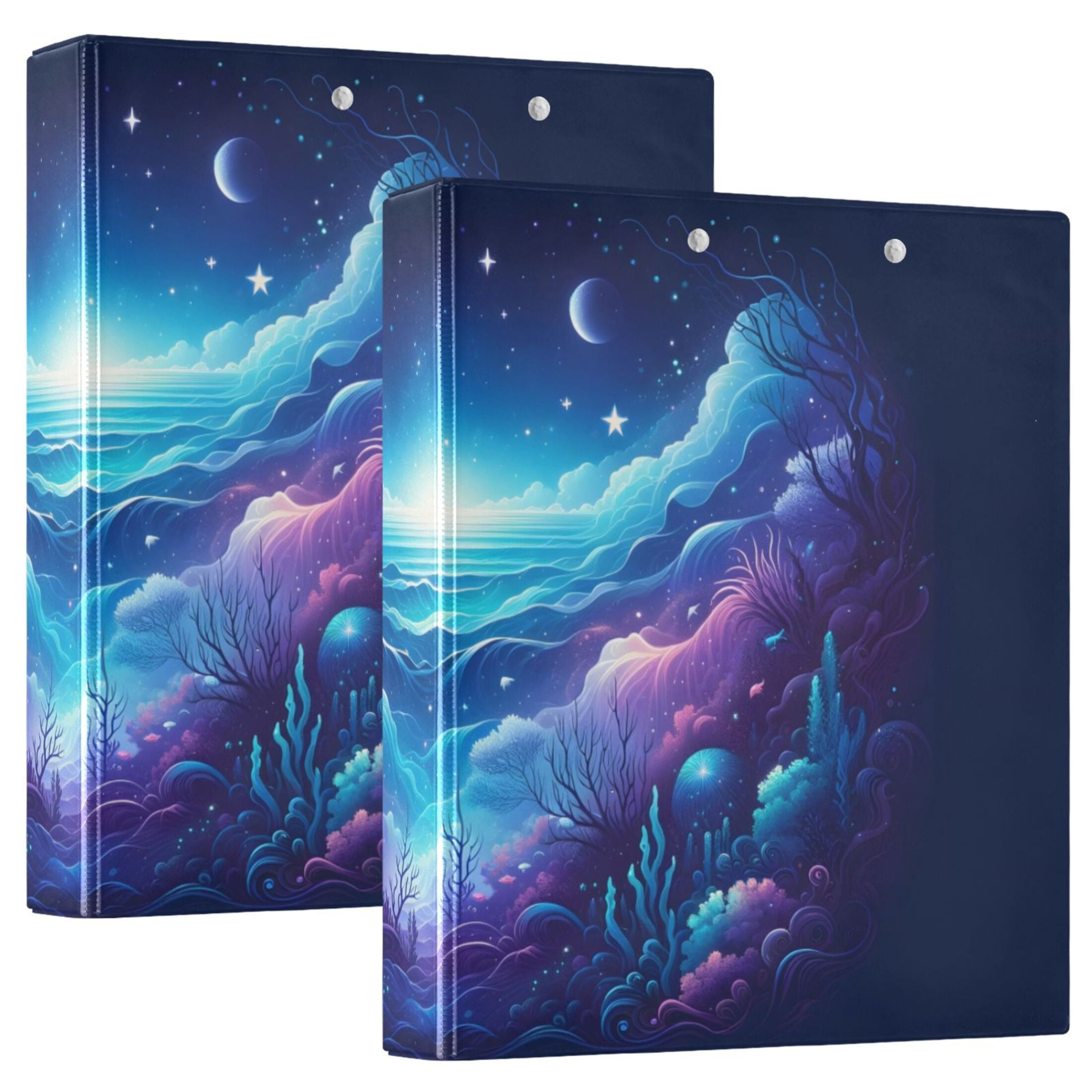 Beautiful Underwater Sea 3 Ring Binders 1.5 inch Hardcover File Folders ...