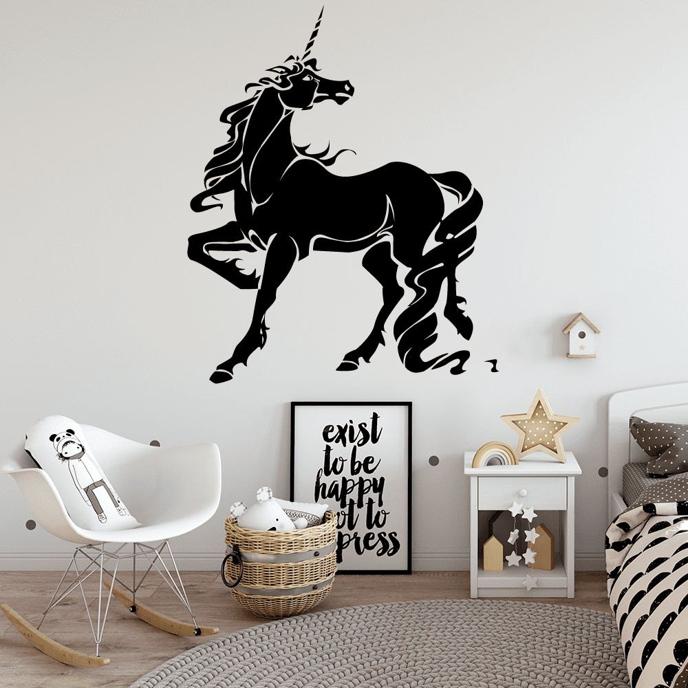 Beautiful Unicorn Magical Unicorns Silhouette Wall Sticker Art Decal ...