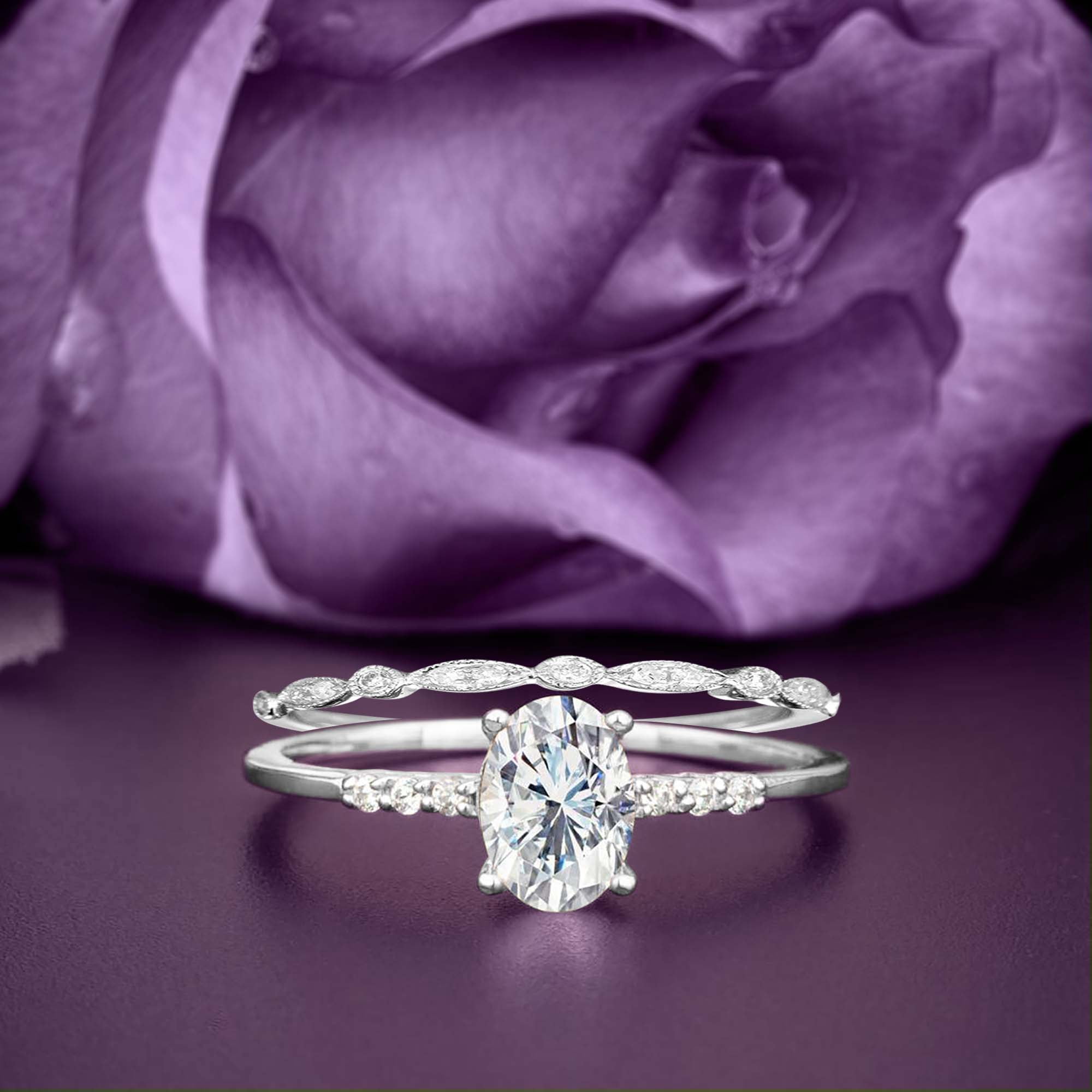 Beautiful Unique Art Deco 2.00 Carat Oval Cut Diamond Moissanite ...