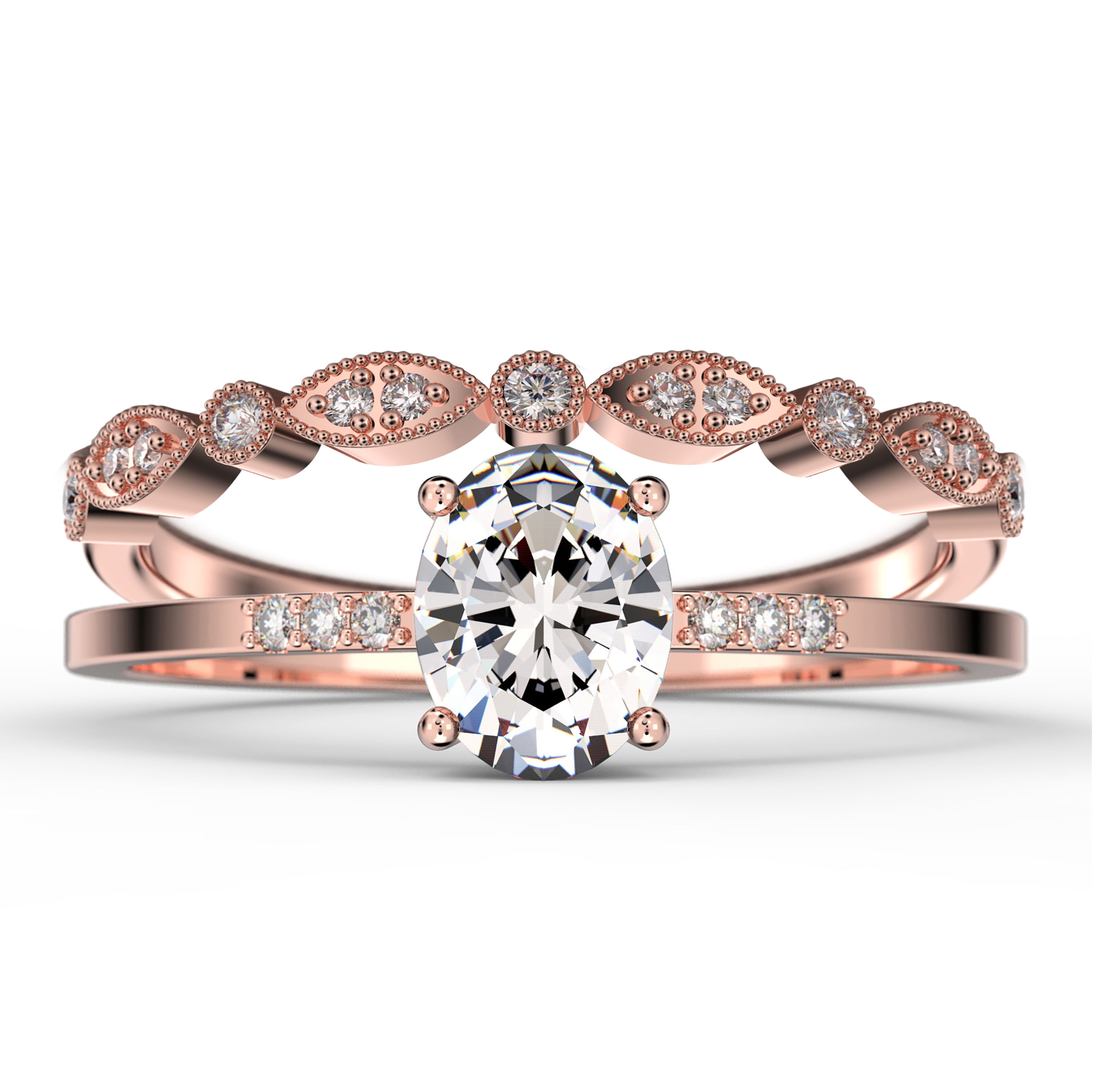 Beautiful Unique Art Deco 2.00 Carat Oval Cut Diamond Moissanite ...