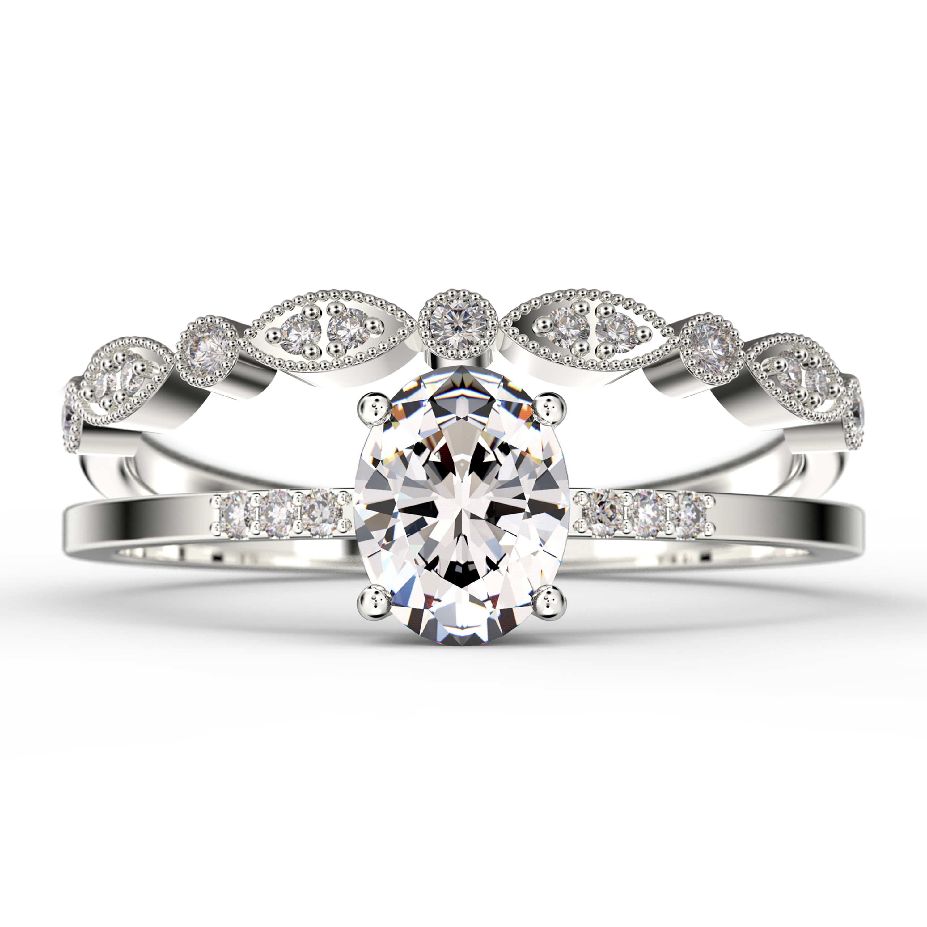 Beautiful Unique Art Deco 2.00 Carat Oval Cut Diamond Moissanite ...