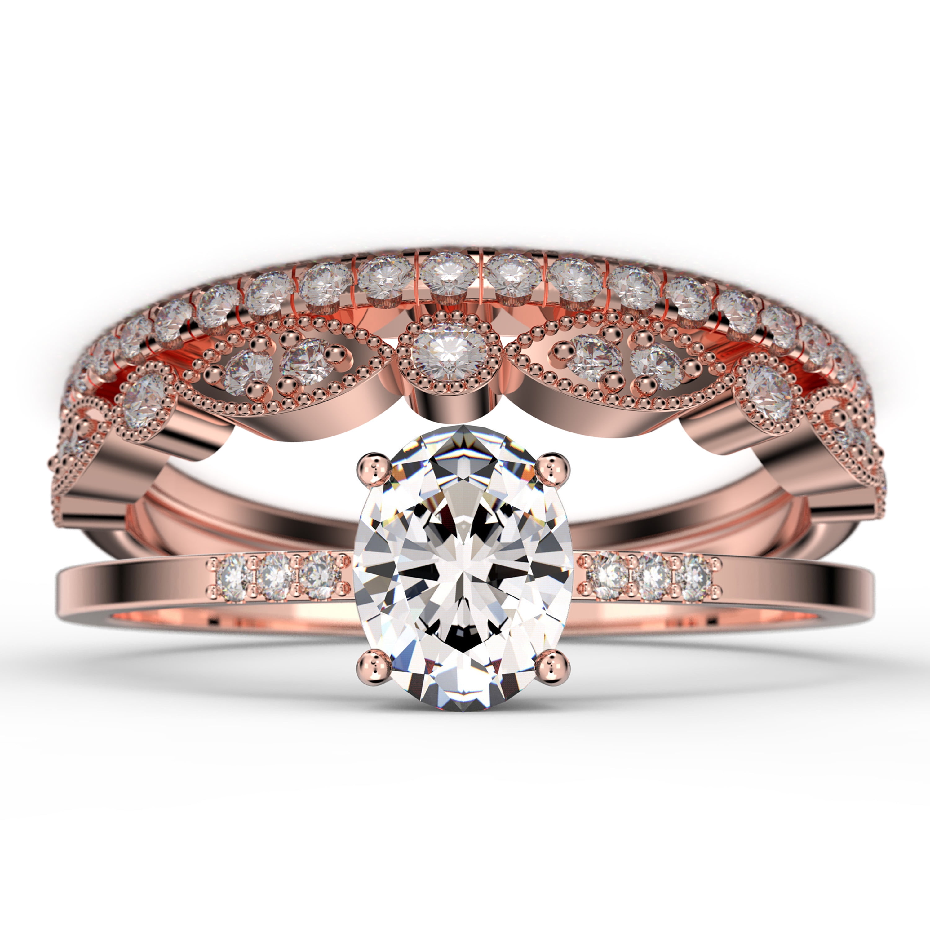 Beautiful Unique Art Deco 2.50 Carat Oval Cut Diamond Moissanite Engagement Ring, Classic ...