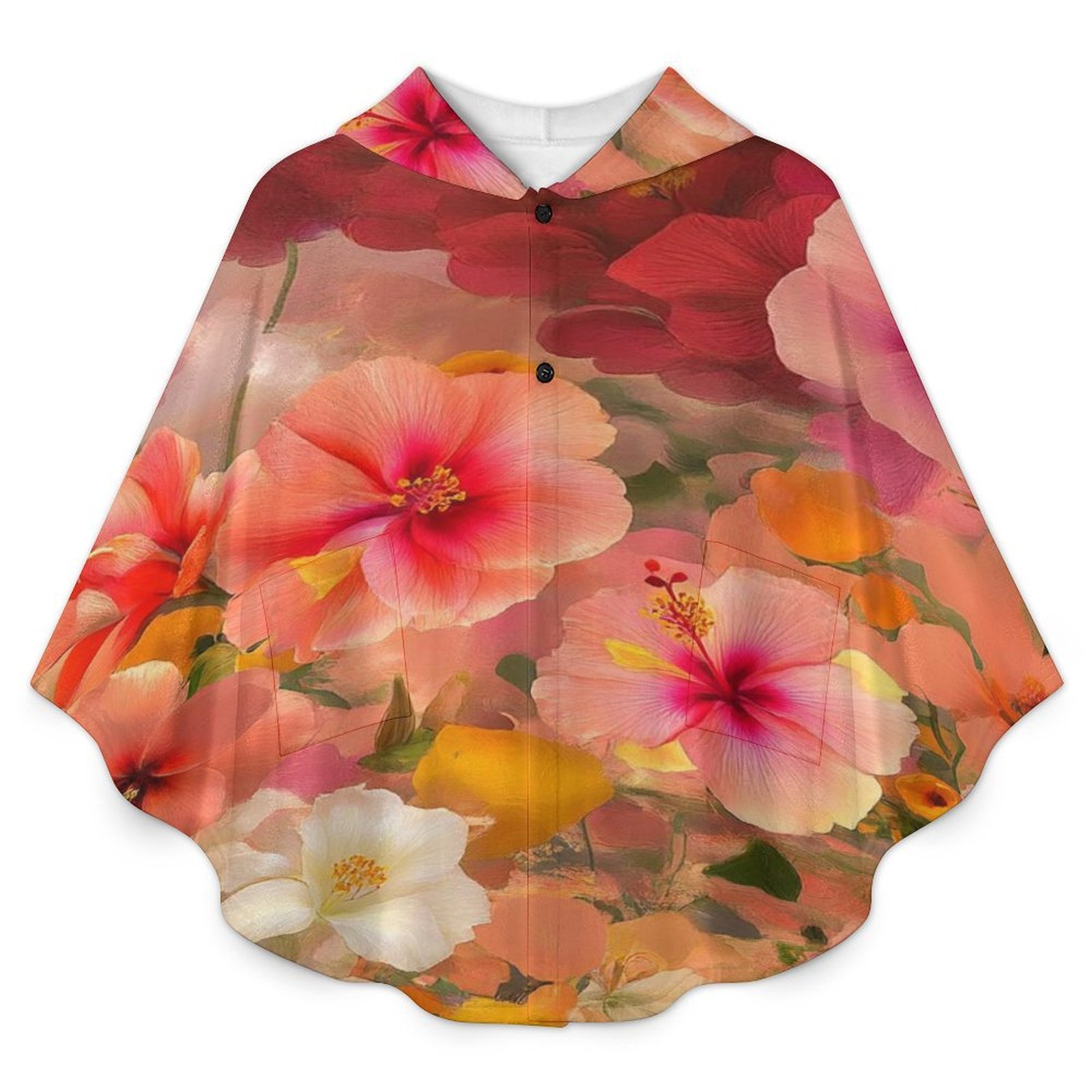 Beautiful Vibrant Hibiscus Flowers Bloom Blanket Oversized Wearable ...