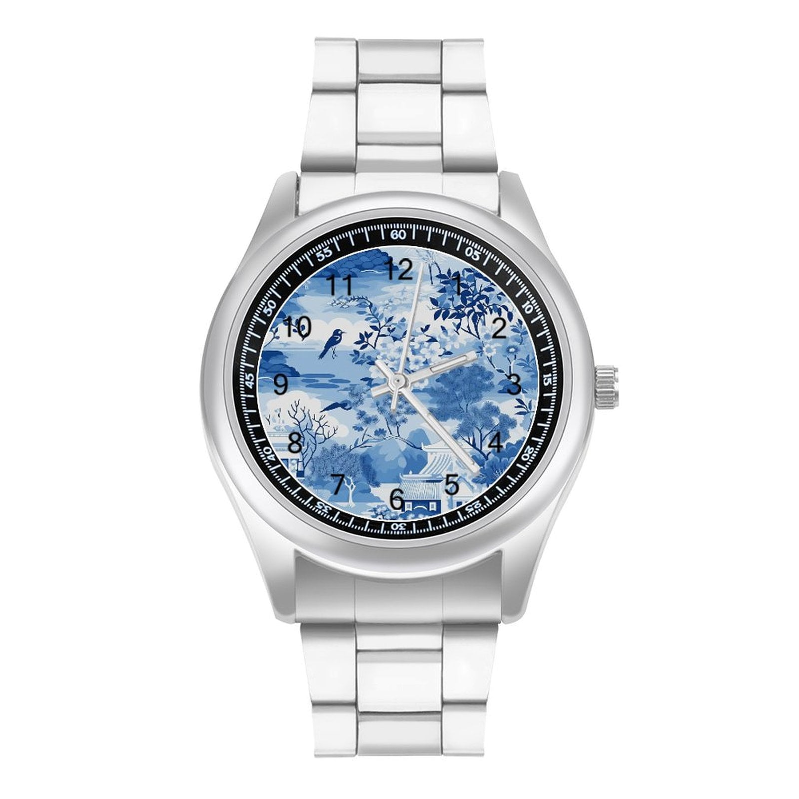 Beautiful Vintage Blue Chinoiserie Toile Bird Wrist Watches for Men ...