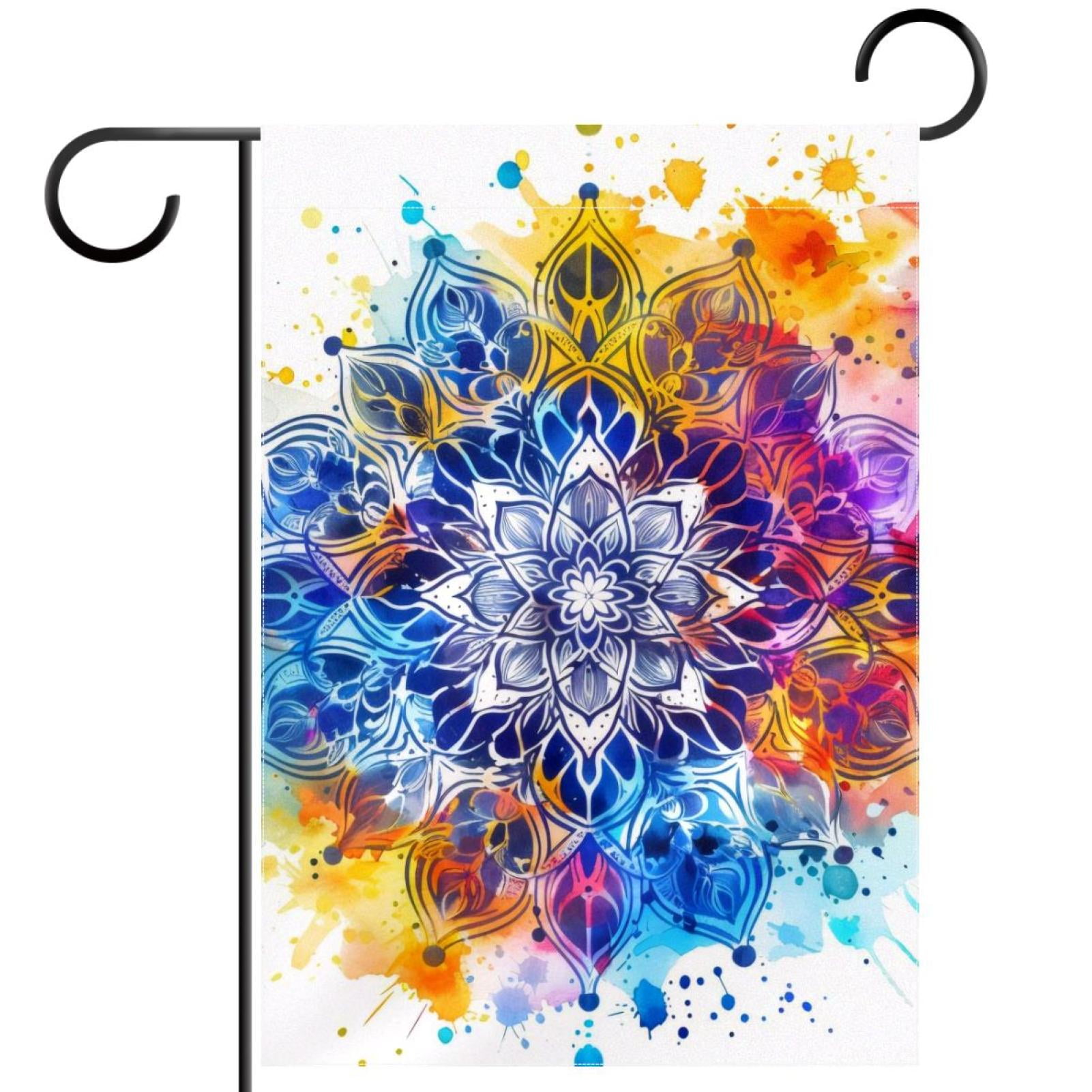 Beautiful Vintage Mandala Pattern Garden Flag Double Sided House Flag ...