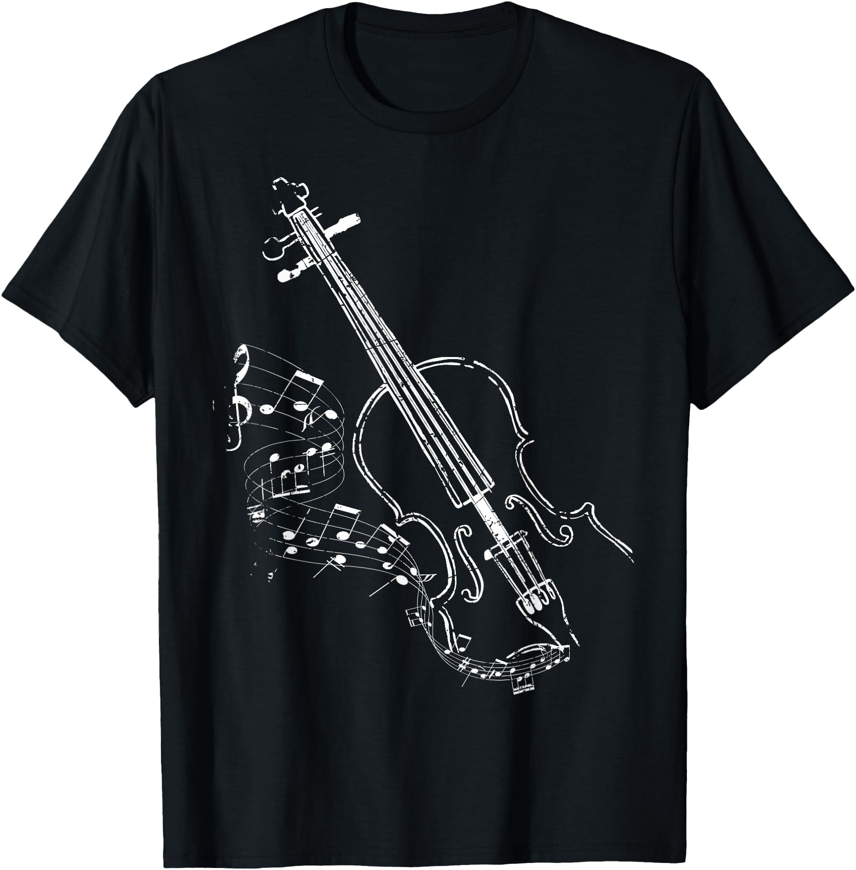 Beautiful Vintage Style Violin Music Lovers Softstyle Unisex T-Shirt,Black Color,Size M ...