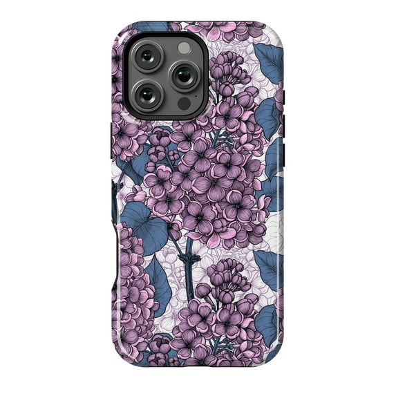 Beautiful Violet Lilacs Watercolor Art iPhone Case 17 16 15 14 13 12 11 ...