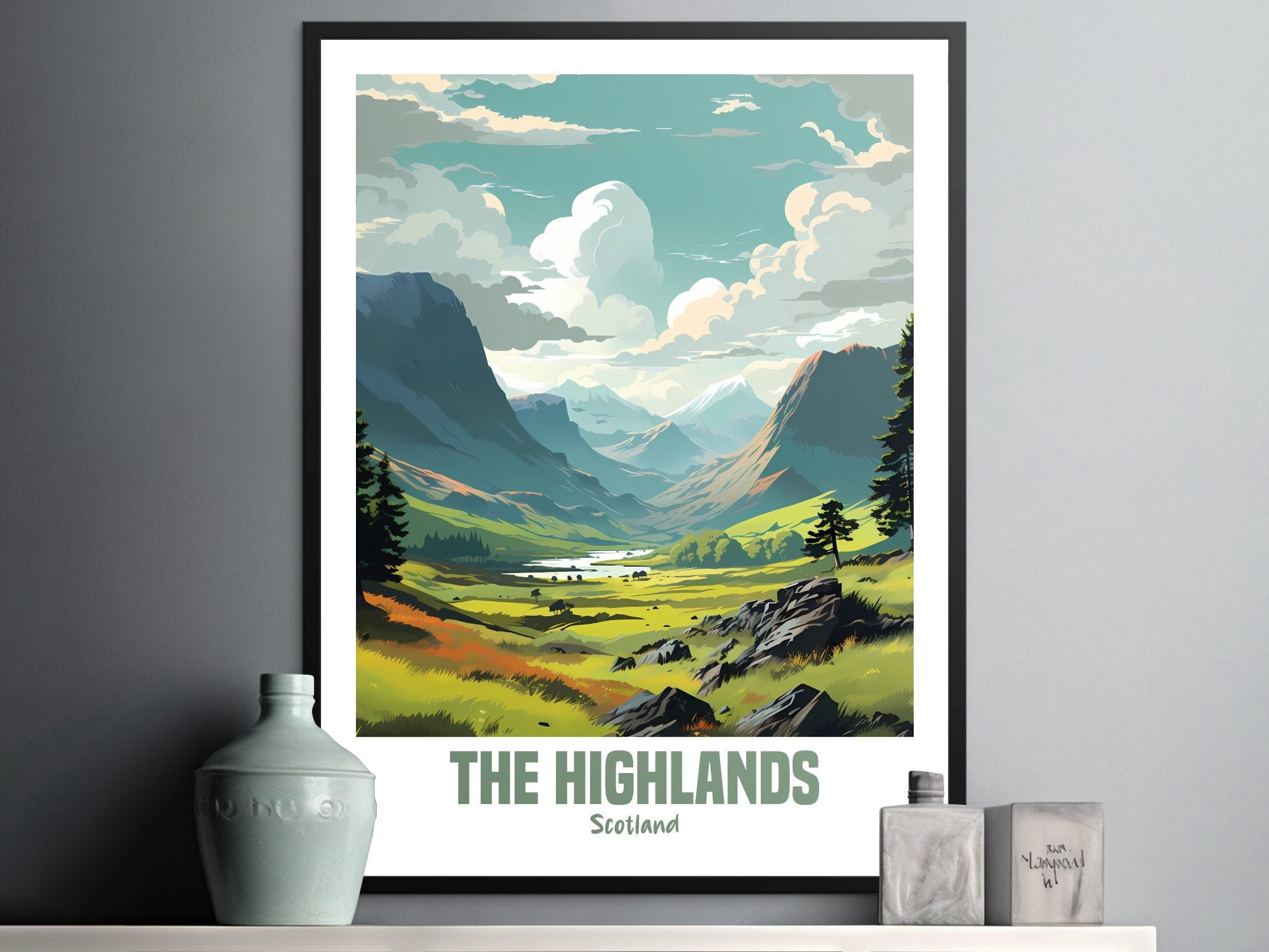 Beautiful Wall Poster Of The Highlands In Scotland Nature Landscape ...