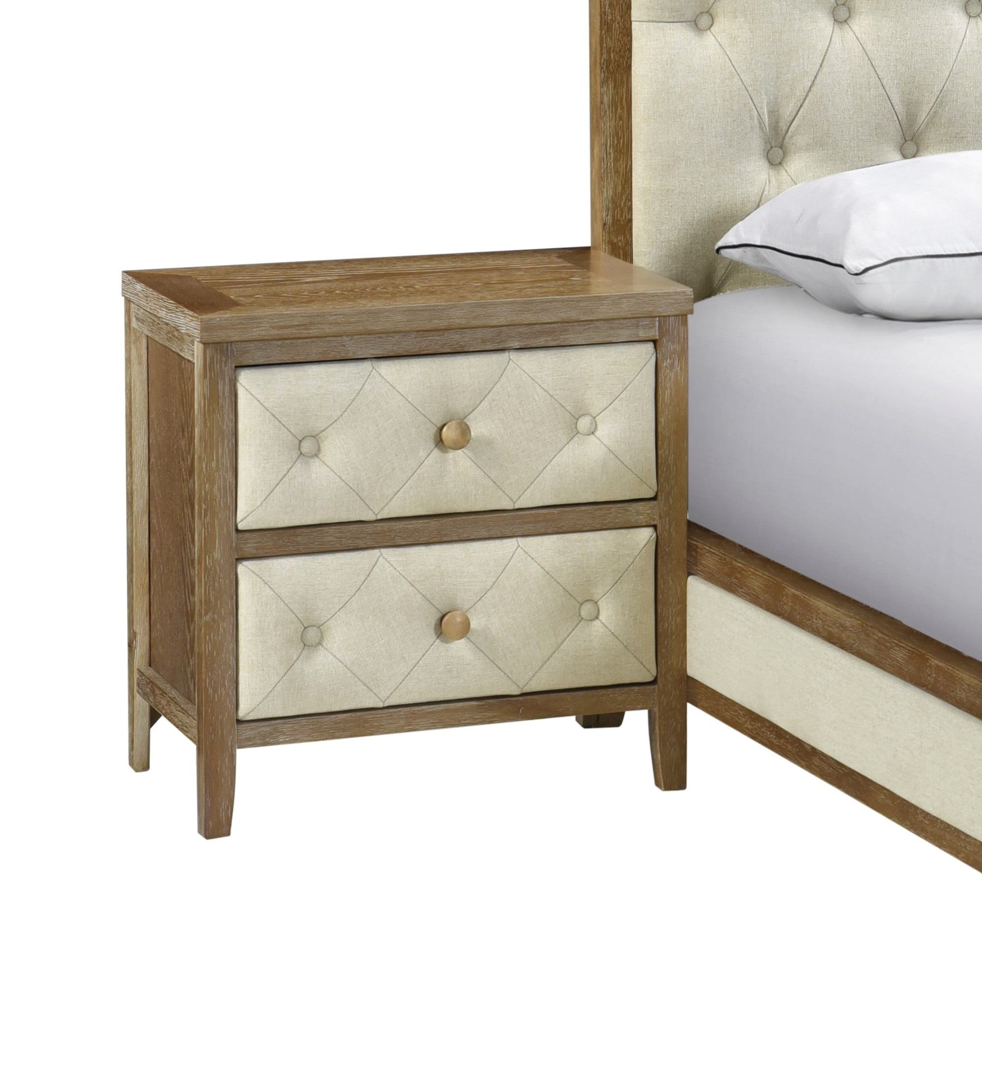 Beautiful Walnut Finish Nightstand 1pc Designed Drawers Fronts Modern ...
