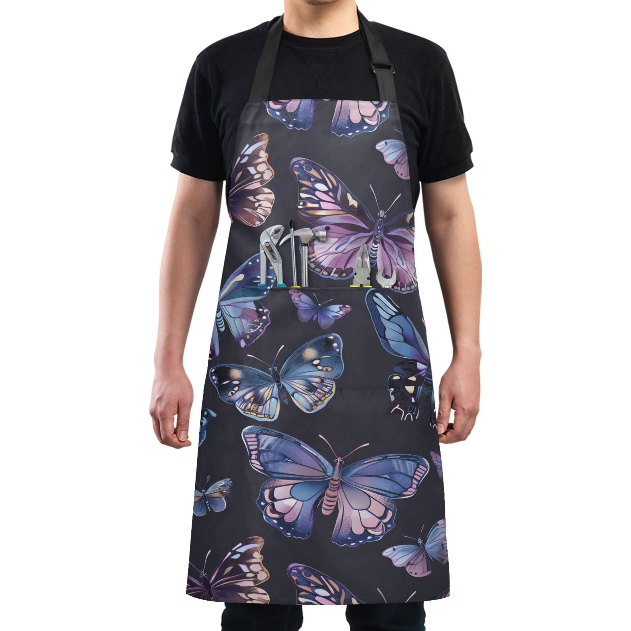 Beautiful Watercolor Butterflies Kitchen Apron with 2 Pockets ...