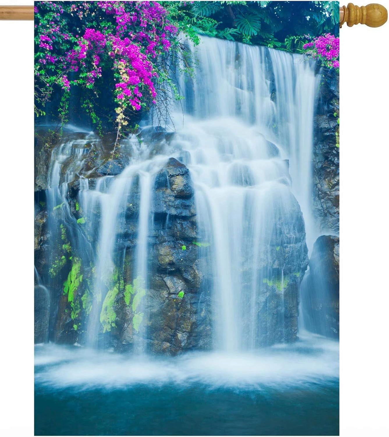 Beautiful Waterfall Floral Flower Summer Spring Hawaii Scenery House ...